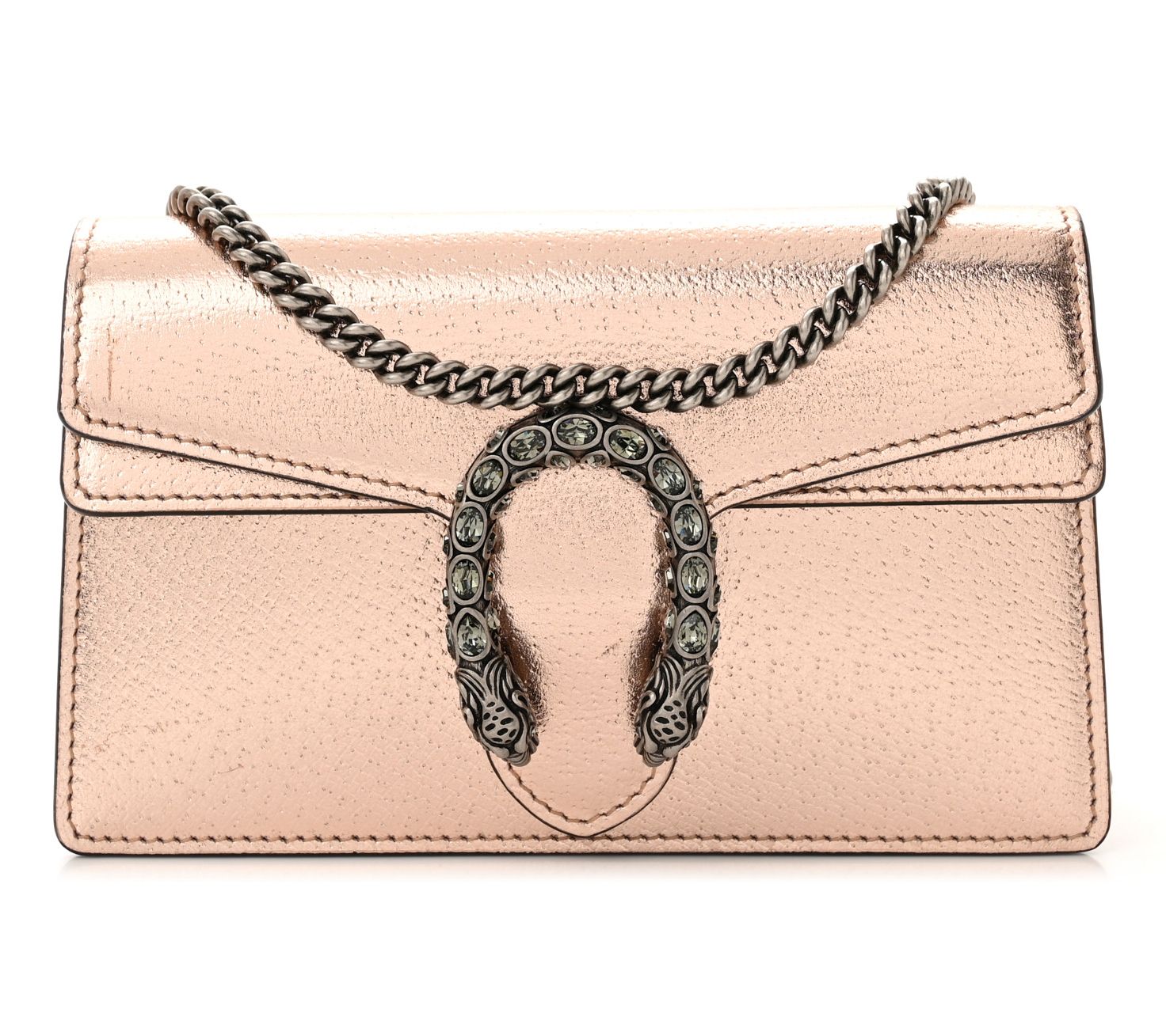 Pre-Owned Gucci Metallic Dionysus Super Mini Rose Gold - QVC.com