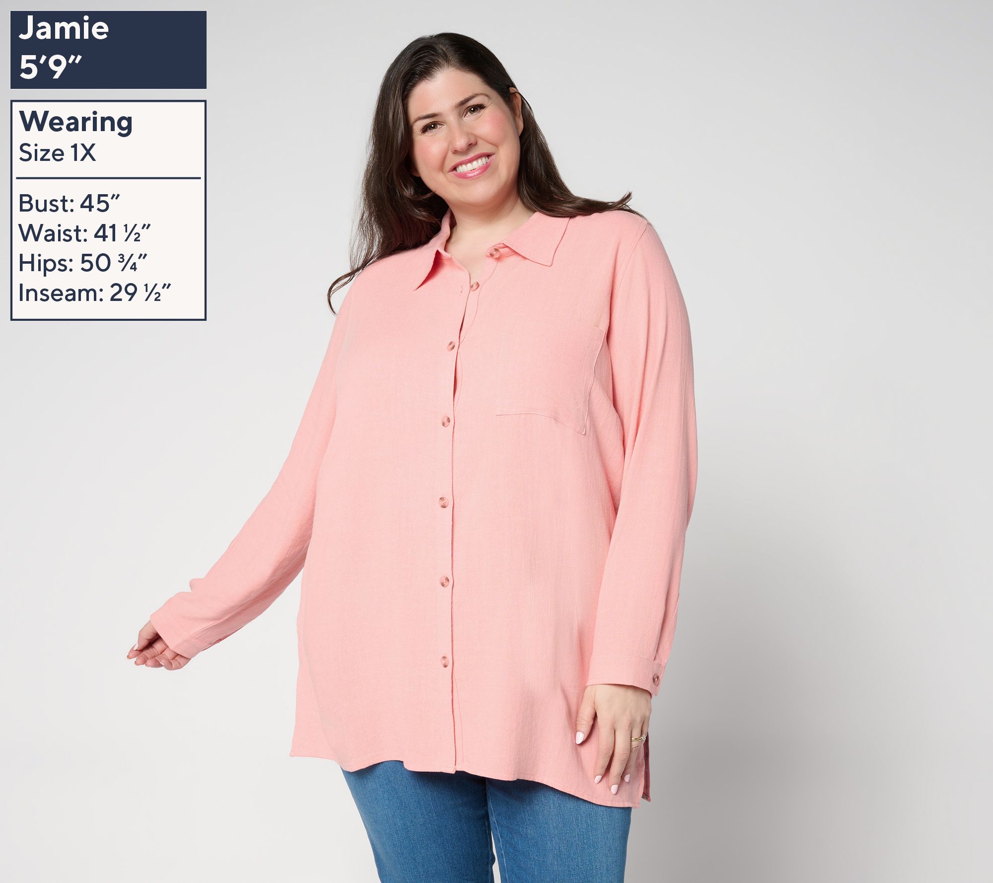 Belle by Kim Gravel Regular Riviera Linen Button Up Big Shirt - QVC.com