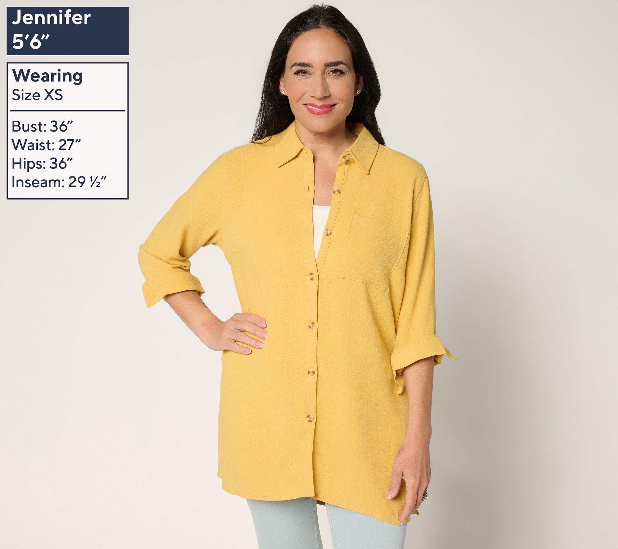 Belle by Kim Gravel Regular Riviera Linen Button Up Big Shirt - QVC.com