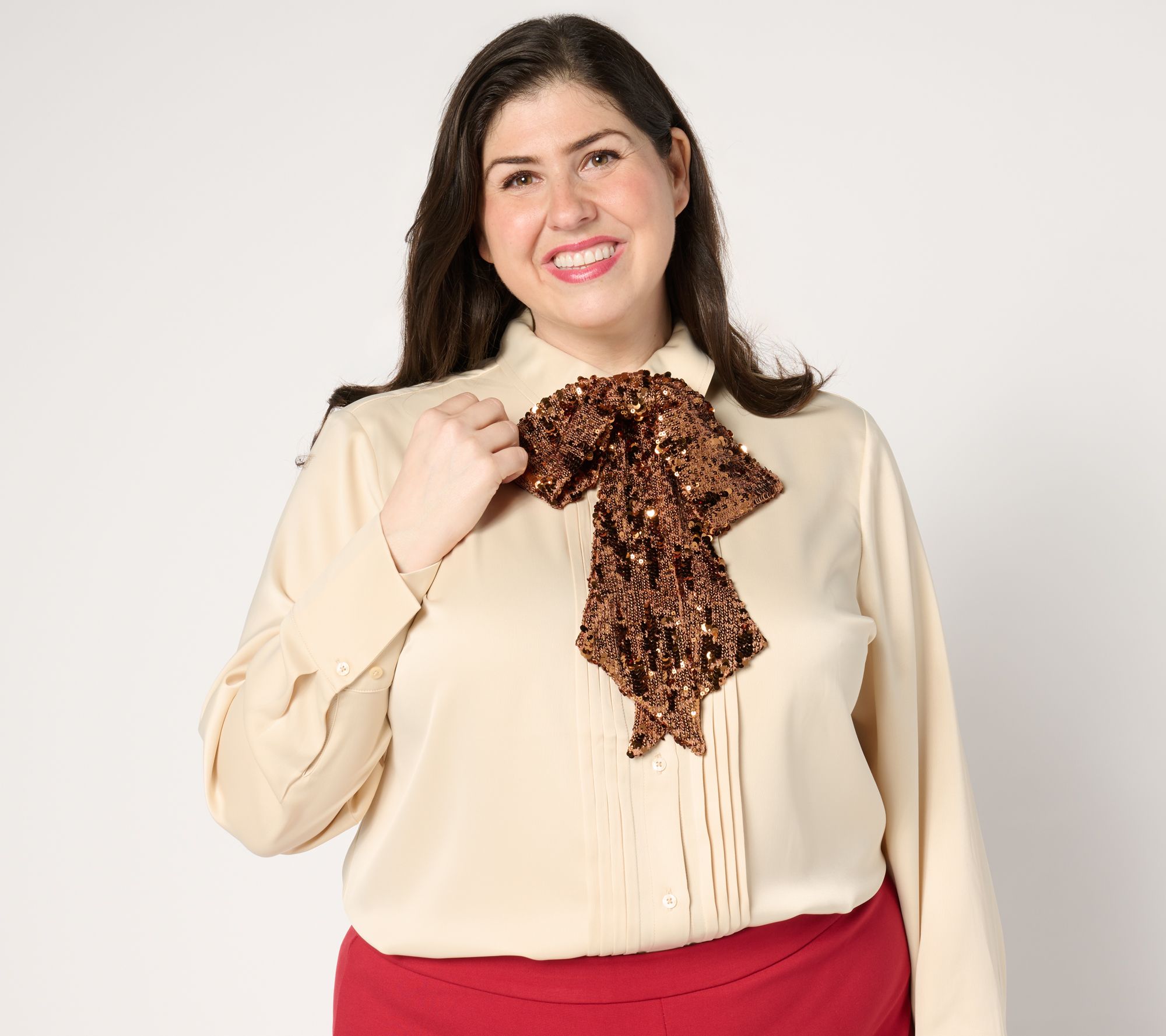 "As Is" by Stacy London Adjustable Addable Sequin Bow - QVC.com