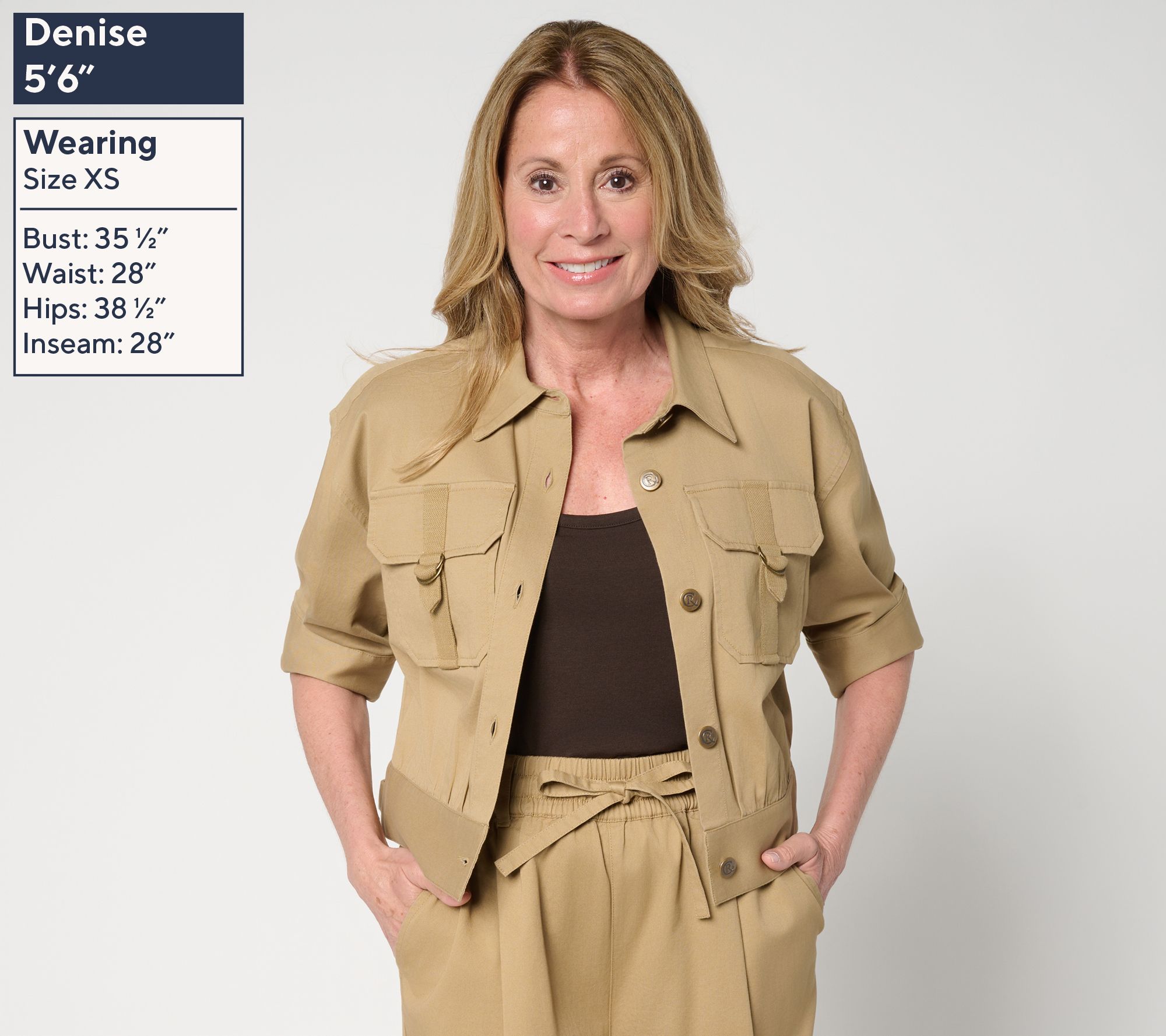 Carla Rockmore Collection Stretch Twill Elbow Sleeve Safari Jacket ...