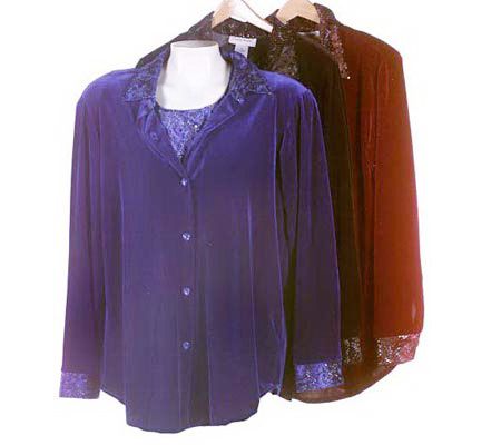 Graver Studio Stretch Velour Big Shirt with Python Tank - QVC.com