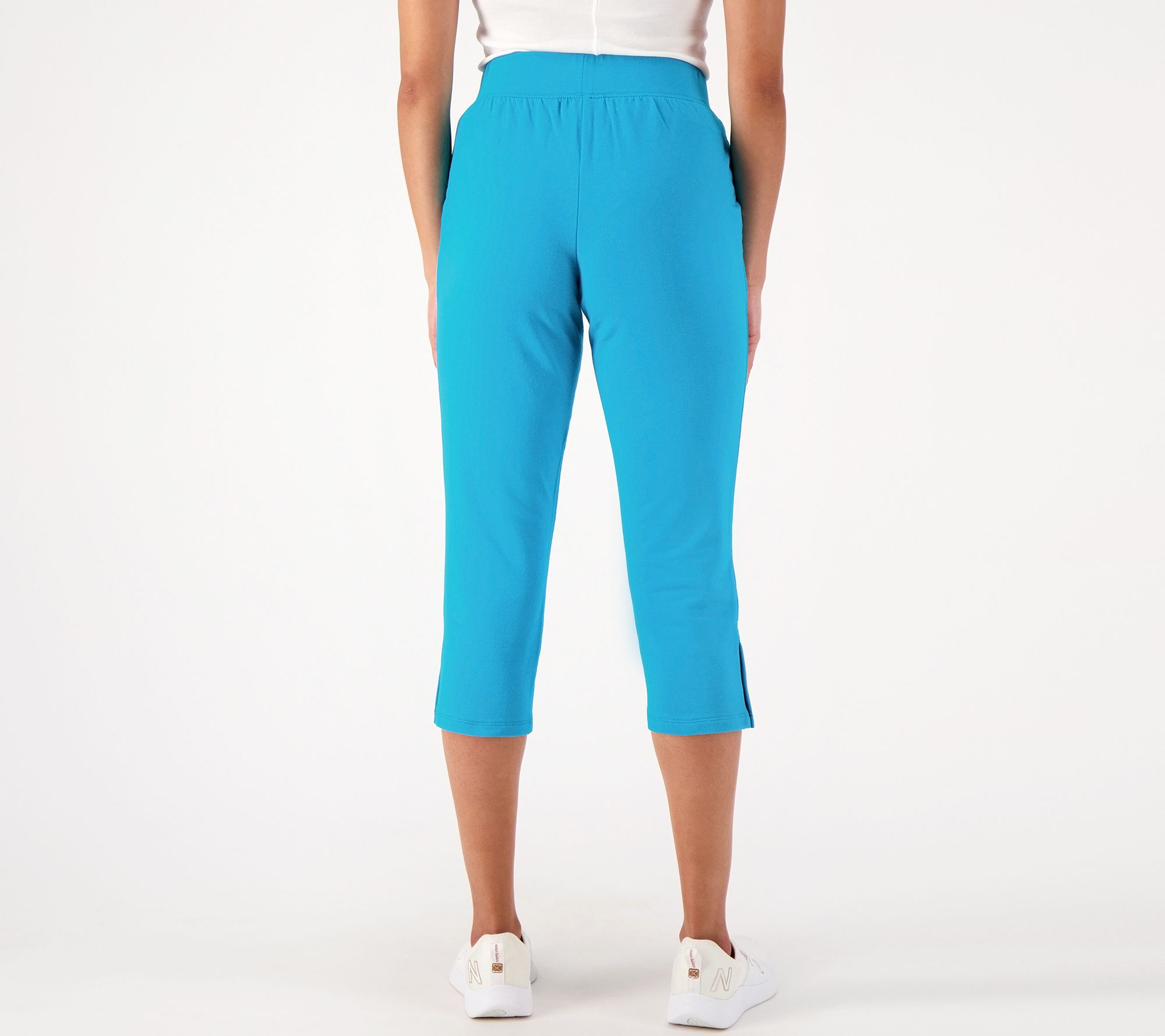 Sport Savvy French Terry Slim Leg Capri w/ Snap Detail - QVC.com