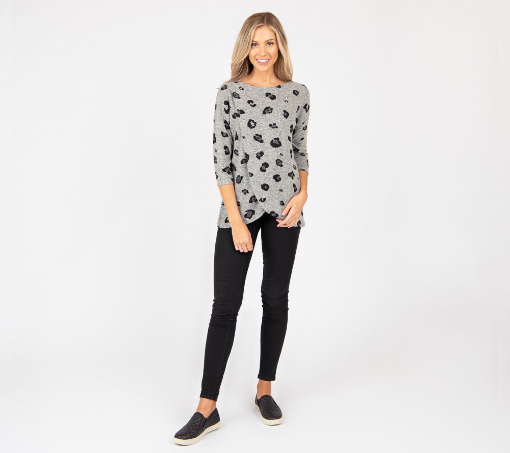 Gibson Look Cozy Fleece Crossover Convertible Top - QVC.com