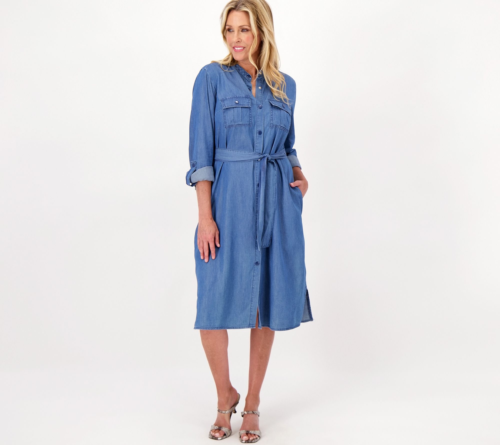 "As Is" Laurie Felt Denim Duster Dress - QVC.com