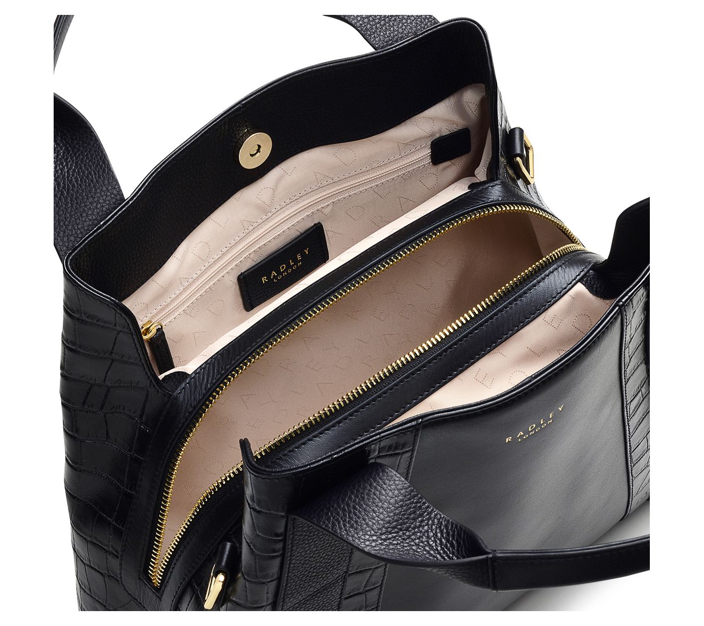 RADLEY London Baylis Road Faux Croc-Medium Zip-Around Satchel - QVC.com