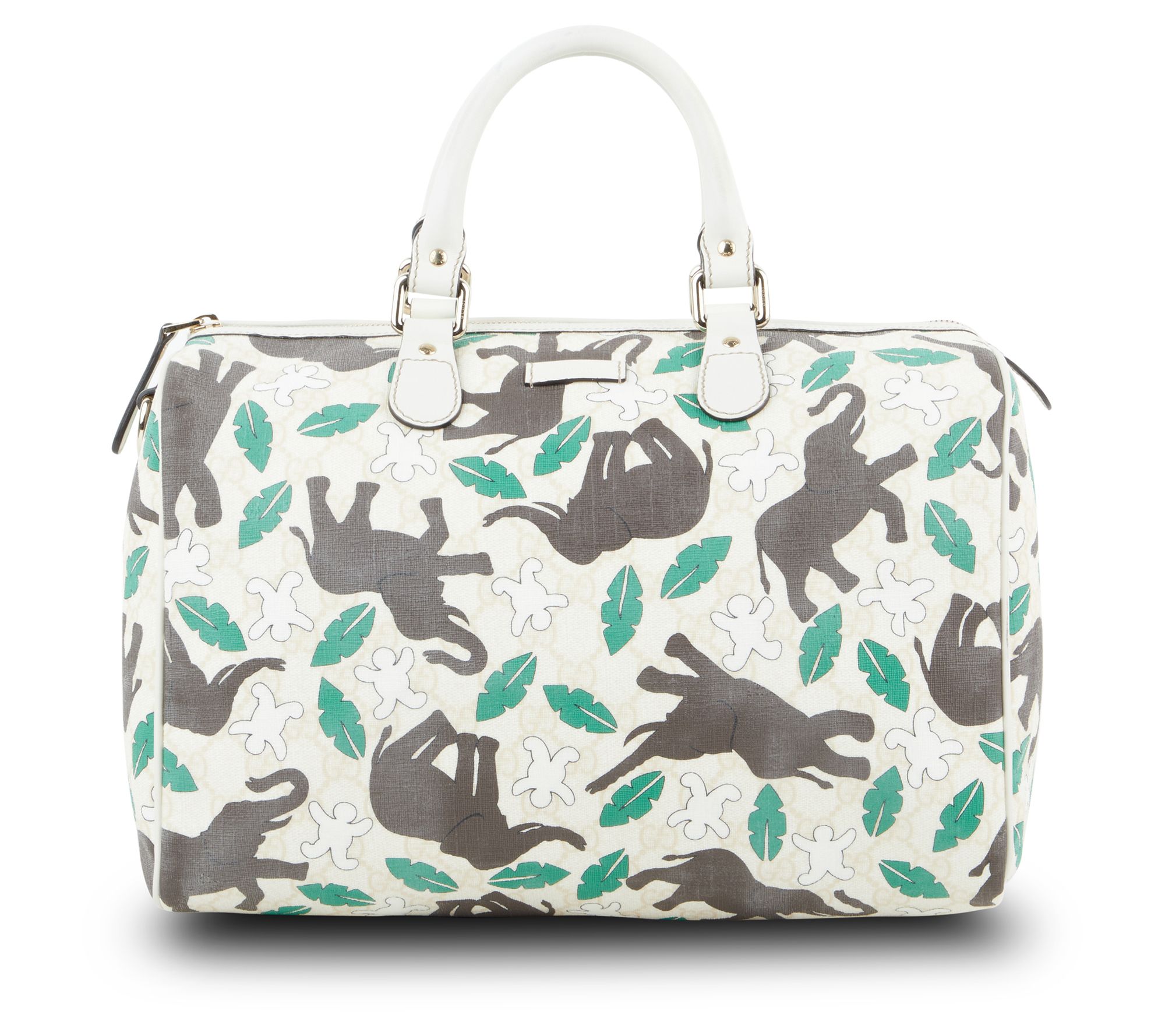 Pre-Owned Gucci Elephant Bosoton Bag GG SupremeWhite - QVC.com
