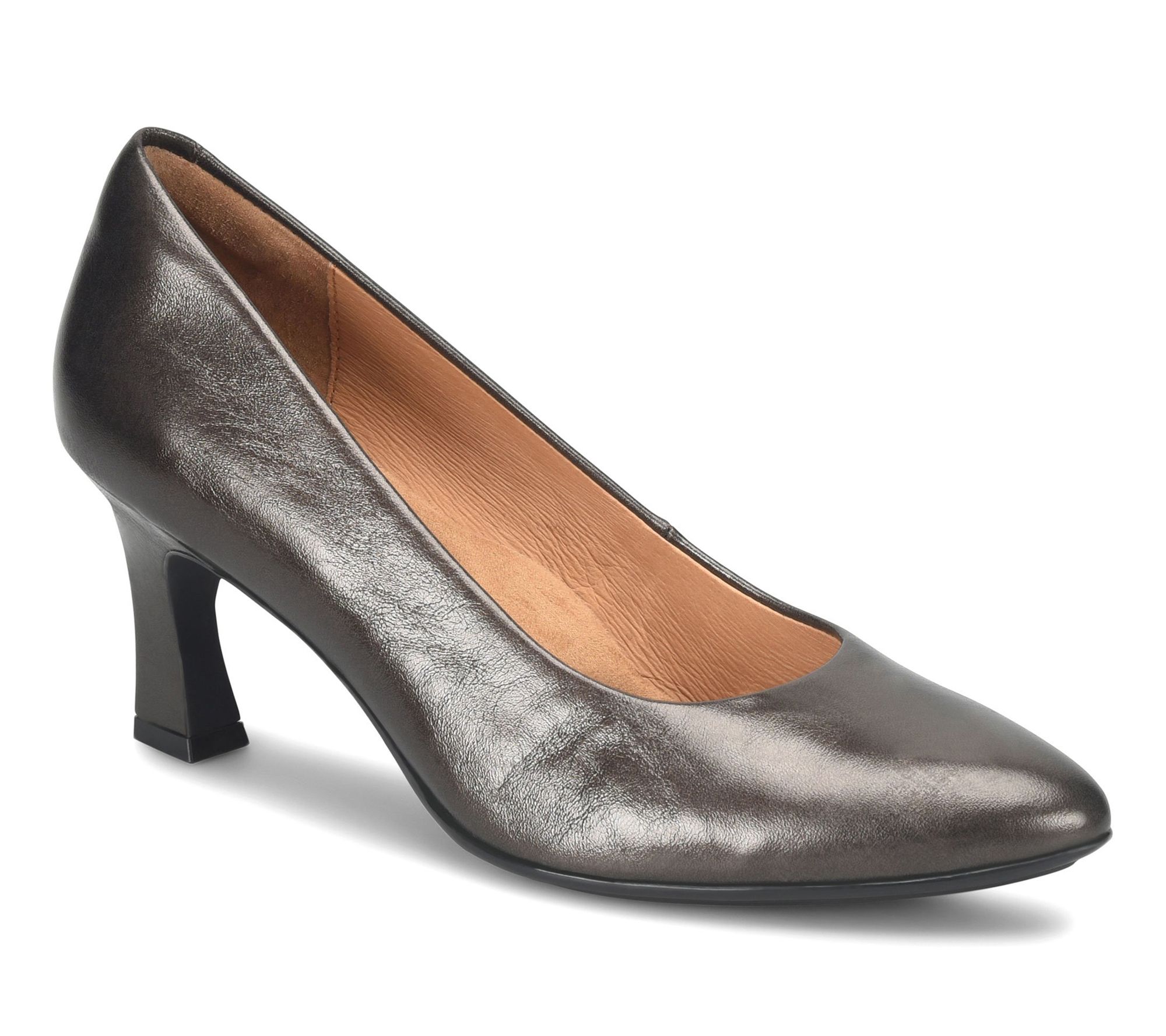 Sofft Leather Sculpted Kitten Heel Pump - Samy - QVC.com