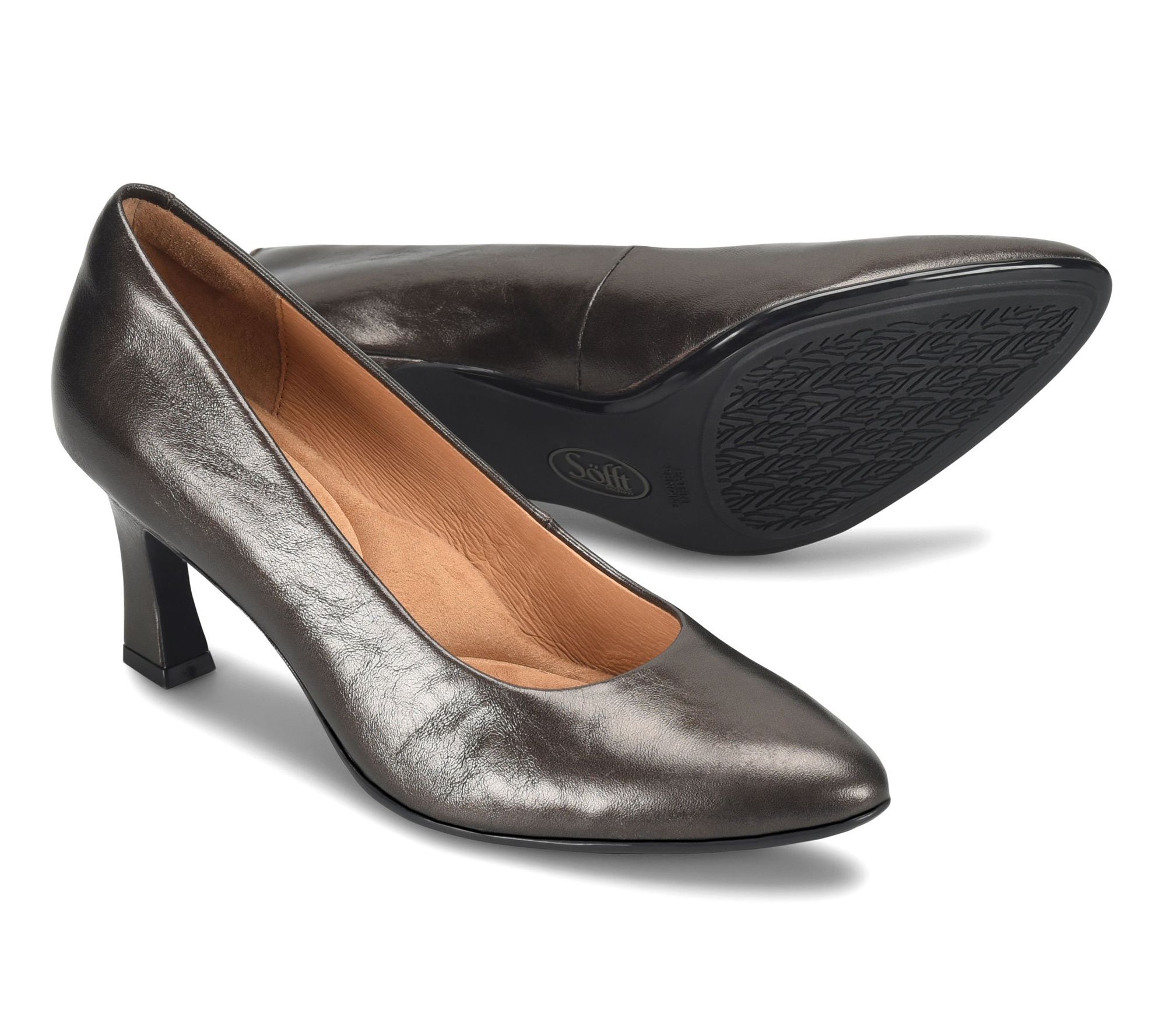Sofft Leather Sculpted Kitten Heel Pump - Samy - QVC.com
