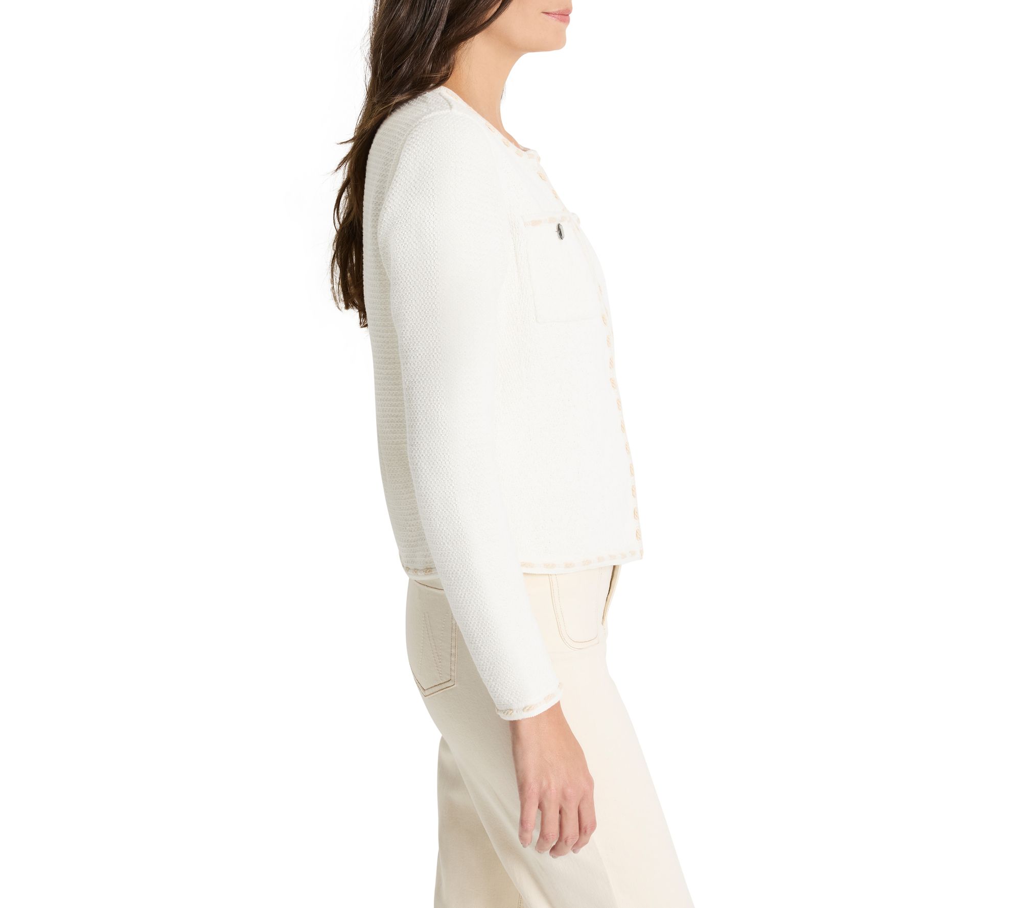 NIC+ZOE Stitch Trim Knit Jacket - QVC.com