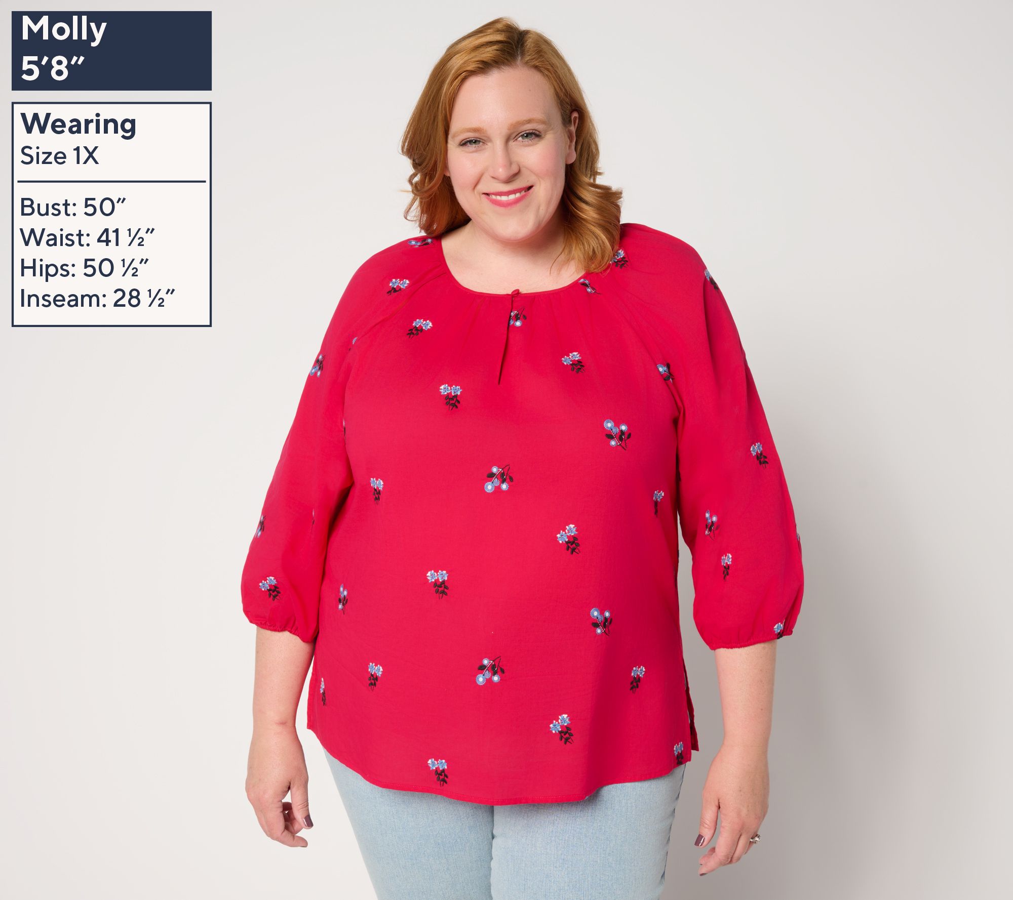 "As Is" by Stacy London 100% Cotton Embroidered Blouse - QVC.com