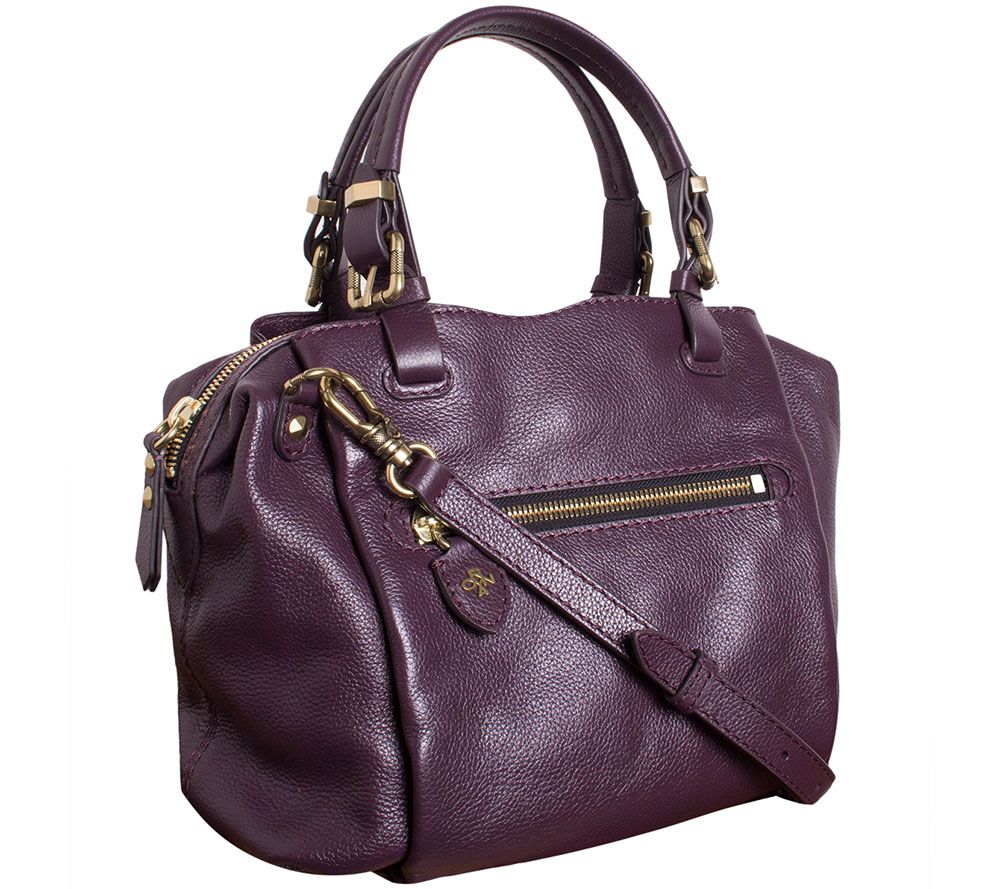 "As Is" orYANY Pebble Leather Satchel - Alexis - QVC.com