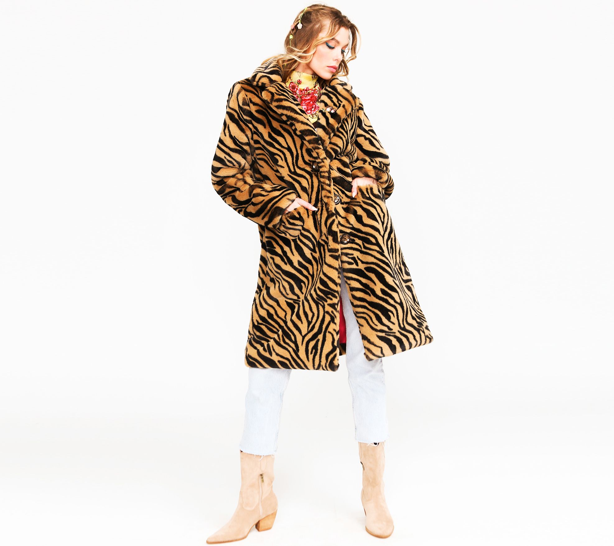 Aratta Statement Tiger Coat - QVC.com