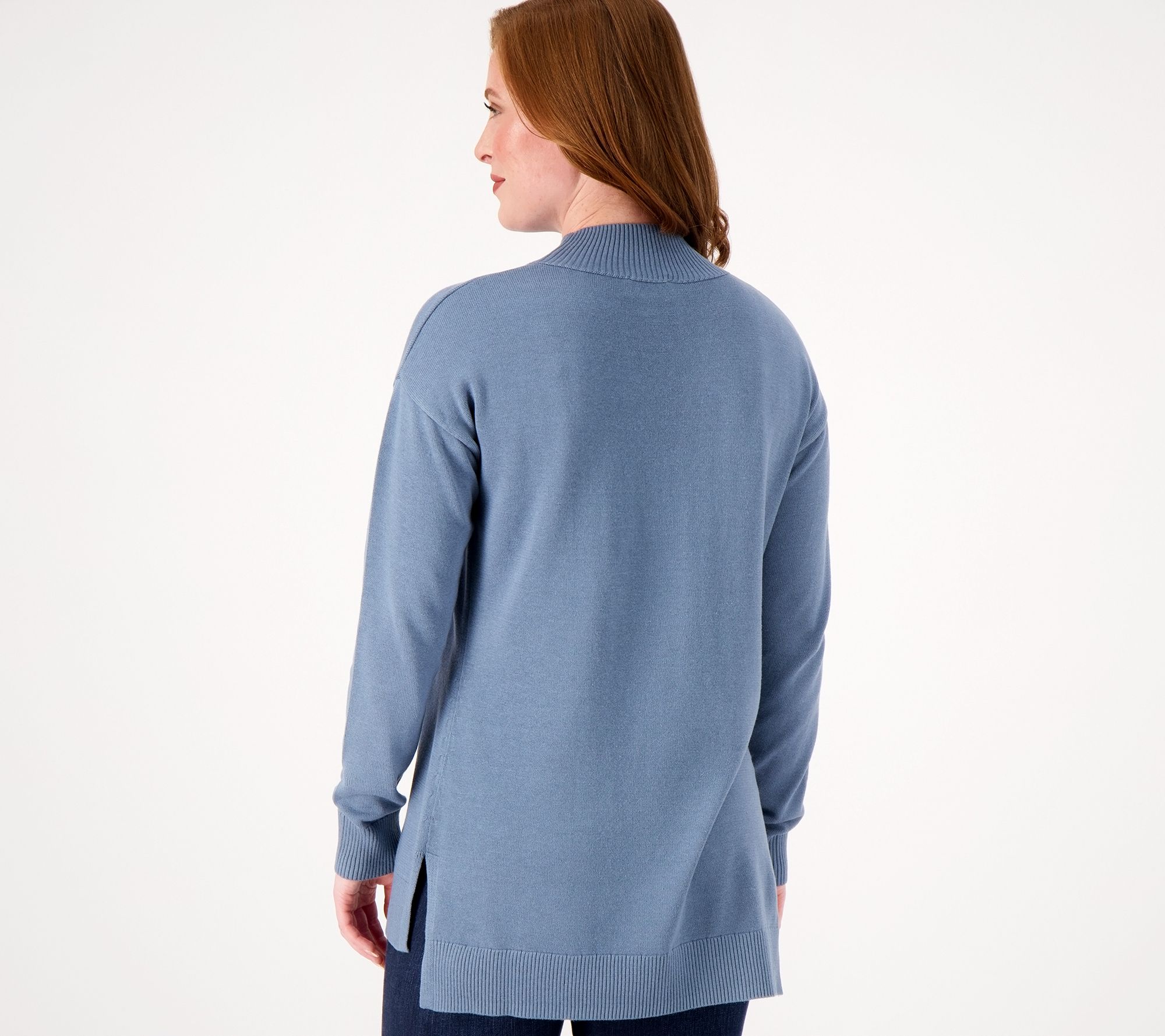 "As Is" Belle by Kim Gravel High Low Mock Neck Tunic Sweater - QVC.com