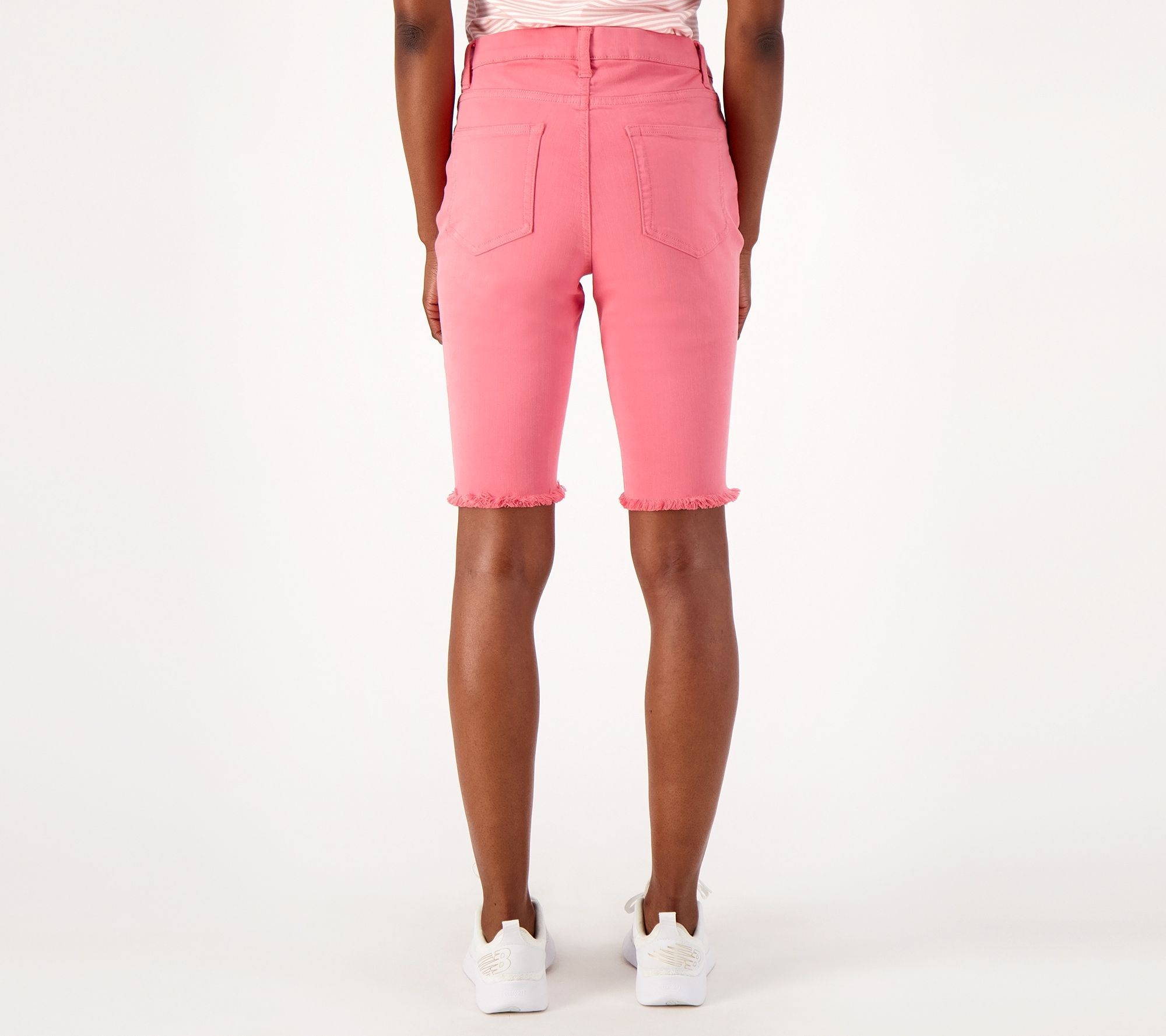 "As Is" Denim & Co. Easy Stretch Denim Colorful Bermuda Short - QVC.com