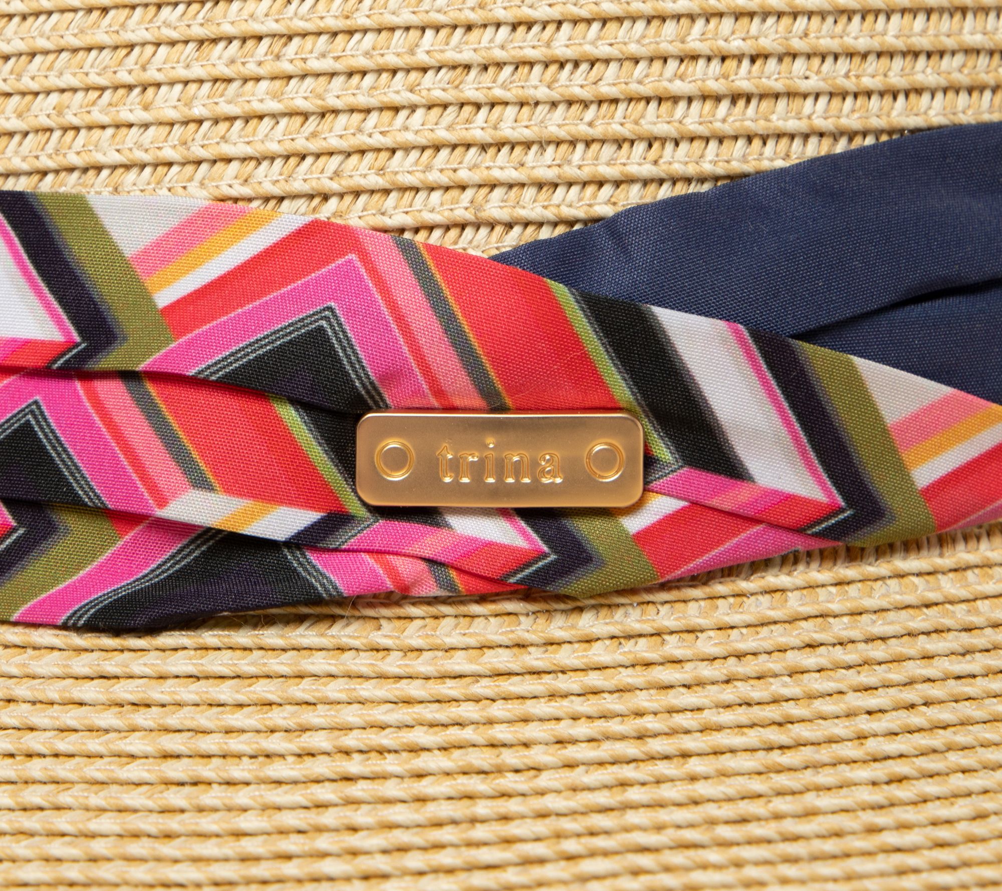 Trina by Trina Turk Azure Straw Fedora Hat - QVC.com