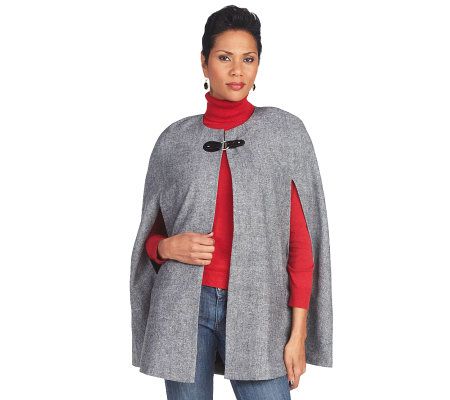 Joan Rivers Chic Styled Cape with Toggle Closure - QVC.com