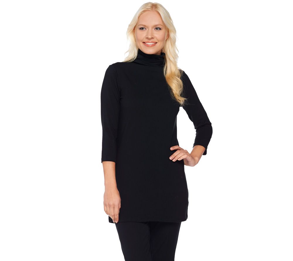 Women with Control 3/4 Sleeve Long and Lean Knit Tunic - QVC.com