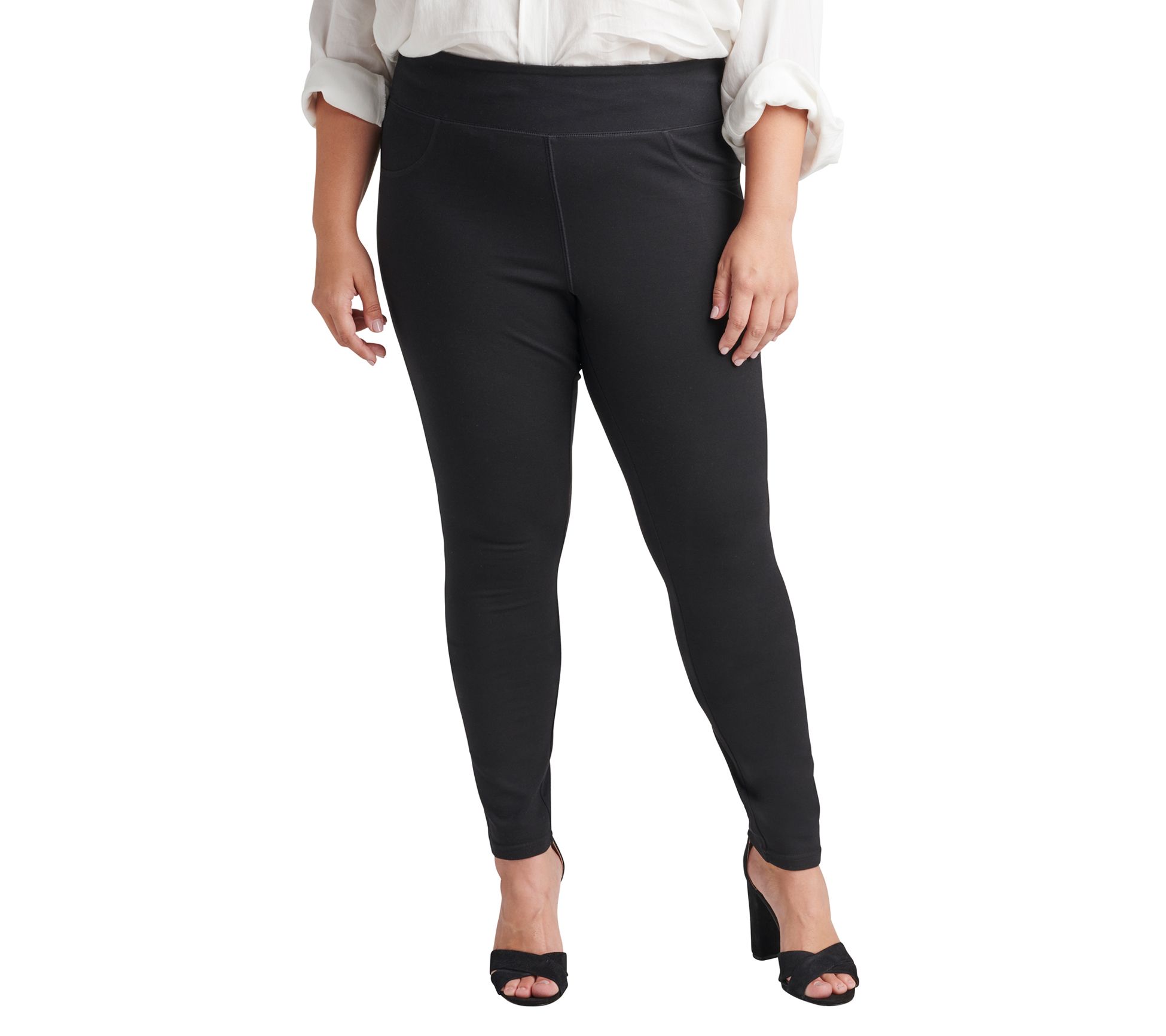 JAG Jeans Plus Size Ricki Mid Rise Pull-On Legg ings - QVC.com