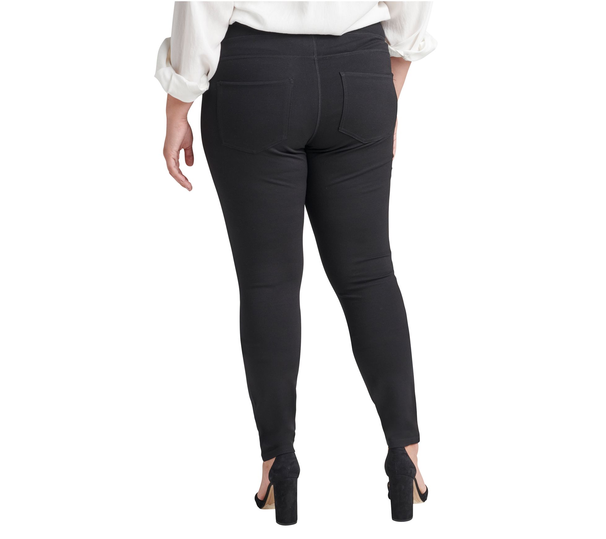 JAG Jeans Plus Size Ricki Mid Rise Pull-On Legg ings - QVC.com