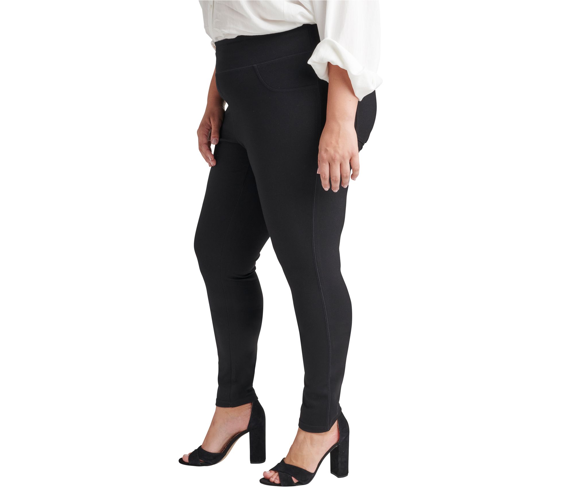 JAG Jeans Plus Size Ricki Mid Rise Pull-On Legg ings - QVC.com