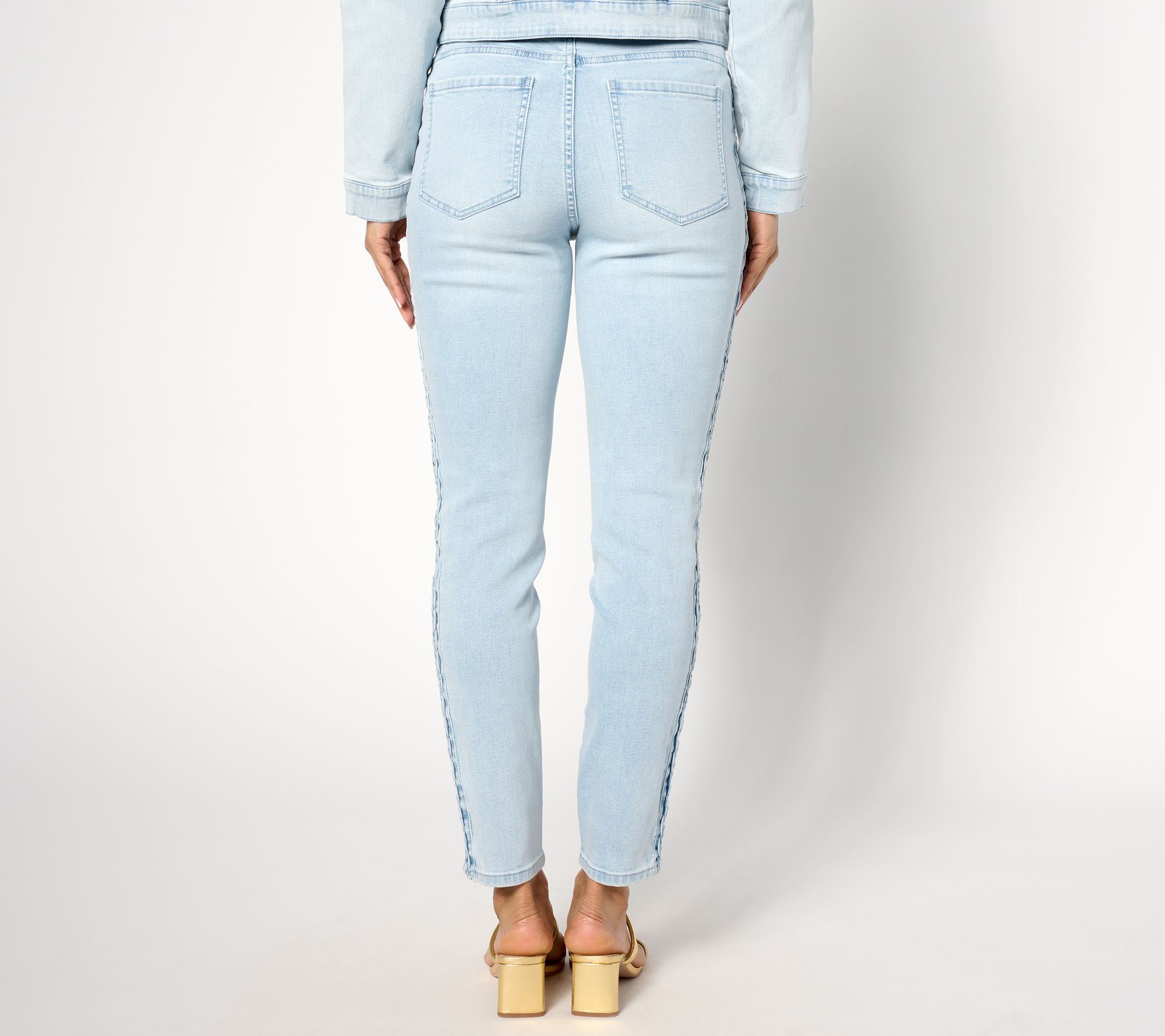 Isaac Mizrahi Live! Tall True Denim Slim Leg Jeans w/ Braid Detail ...