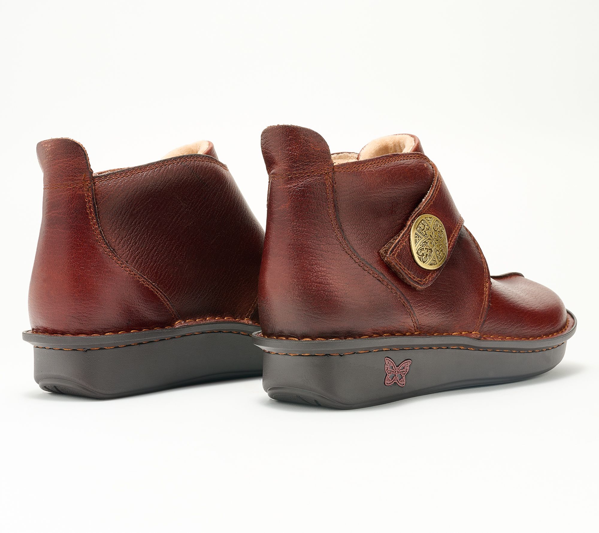 "As Is" Alegria Leather Ankle Boots - Caiti - QVC.com