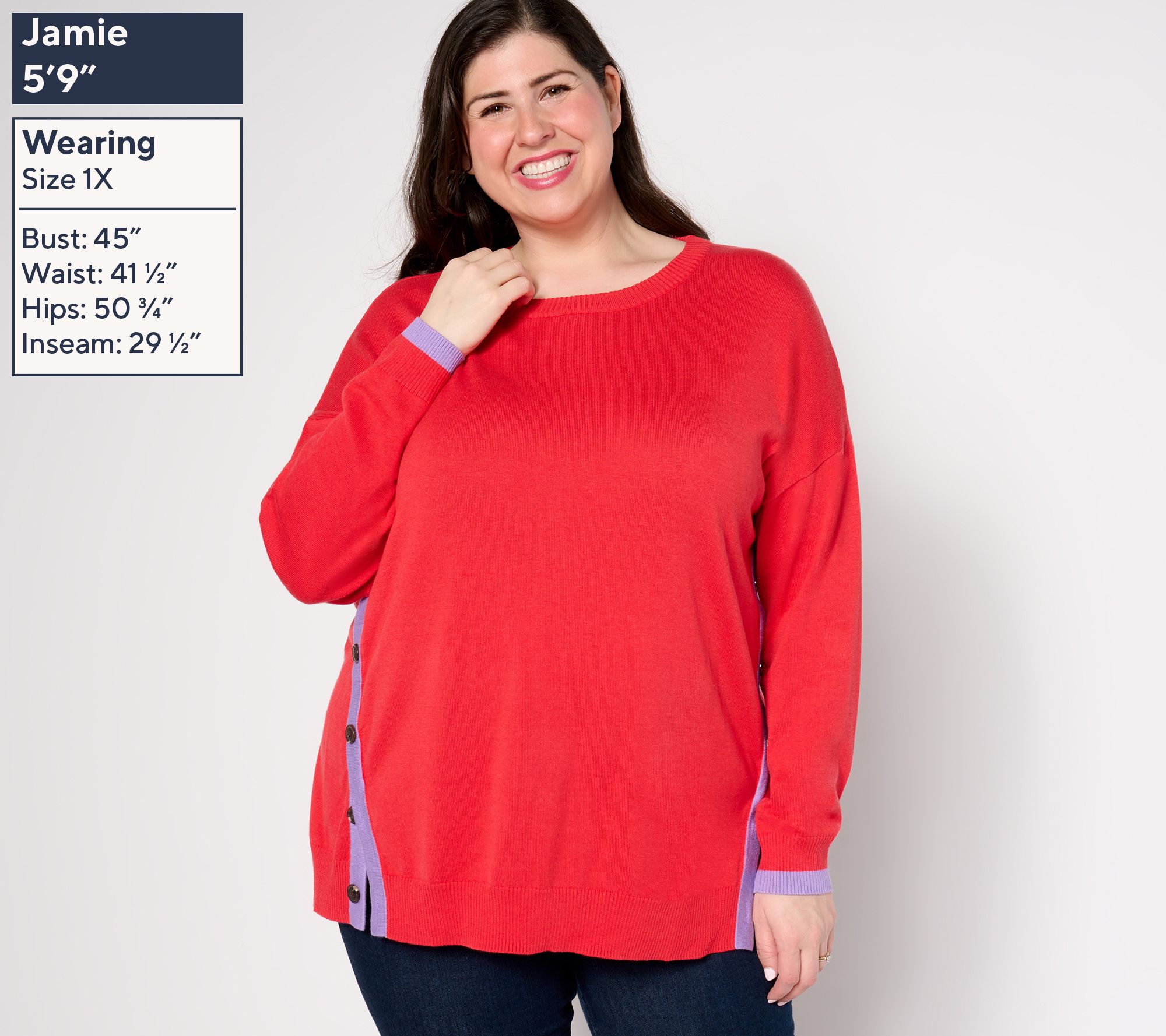 Belle by Kim Gravel Bright Side Horn Button Sweater - QVC.com