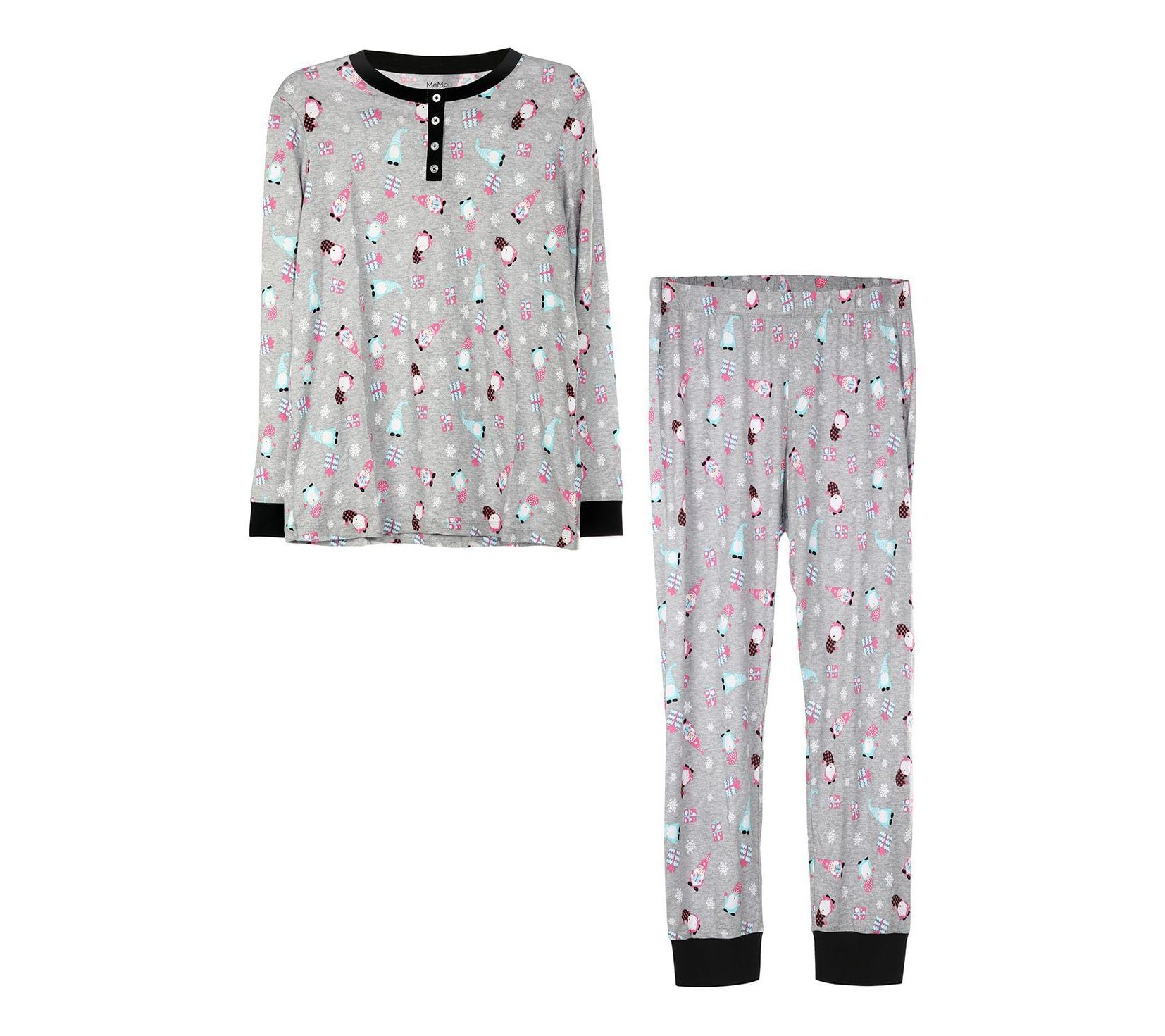 Memoi Women's PJs in a Pouch Holiday Gnomes Pajama Set - QVC.com