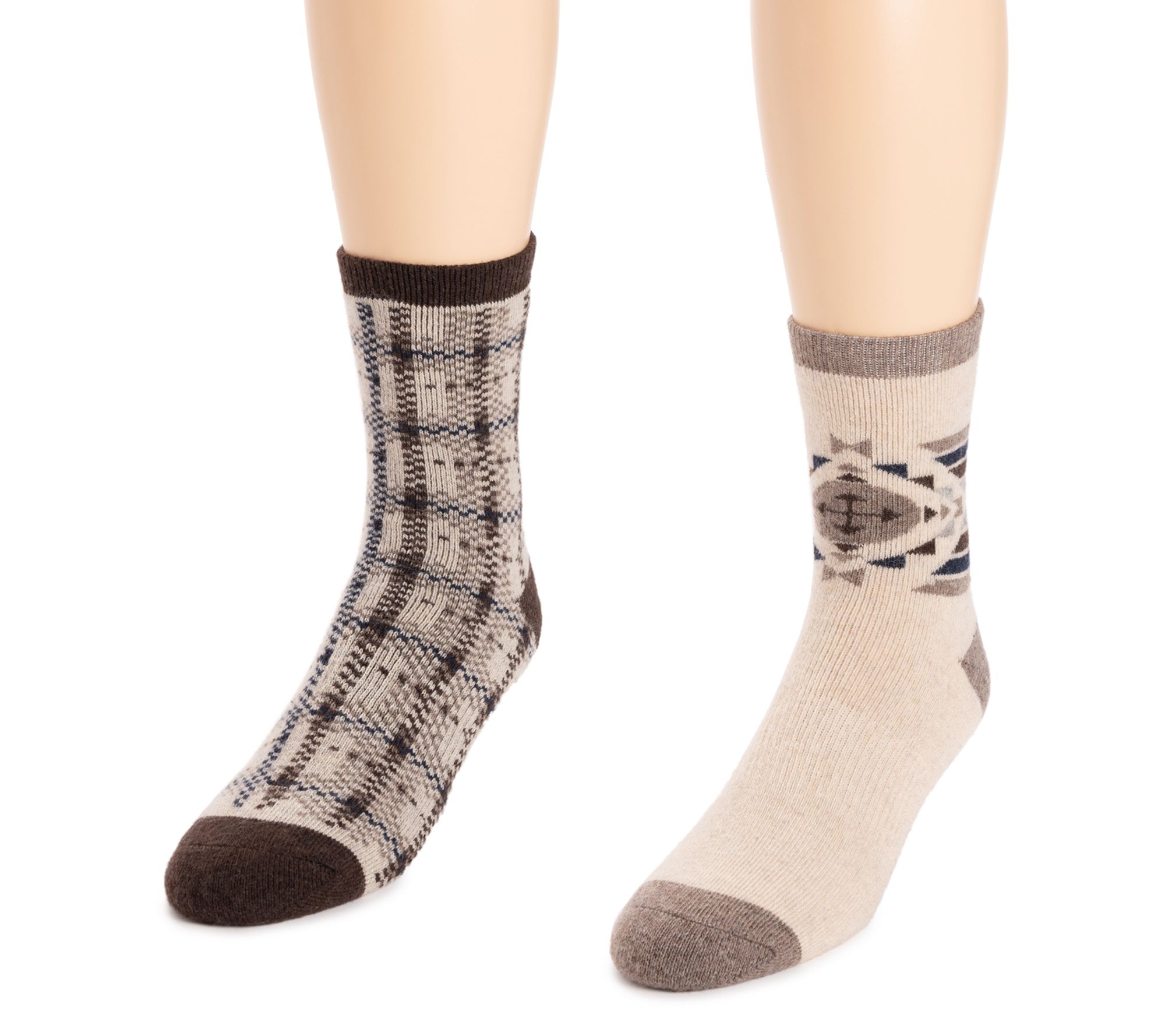 MUK LUKS Men's Sweater Weather Set of 2 Wool 6" Socks - QVC.com