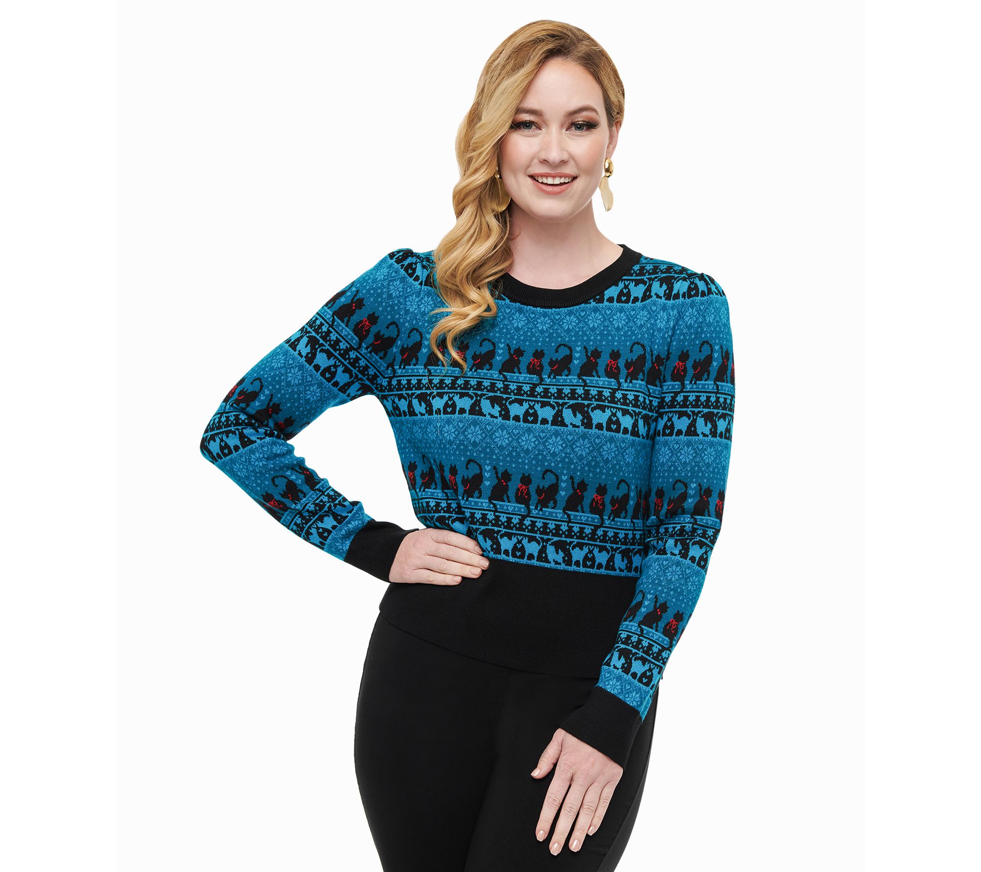 Unique Vintage 1950s Novelty Print Sweater - QVC.com
