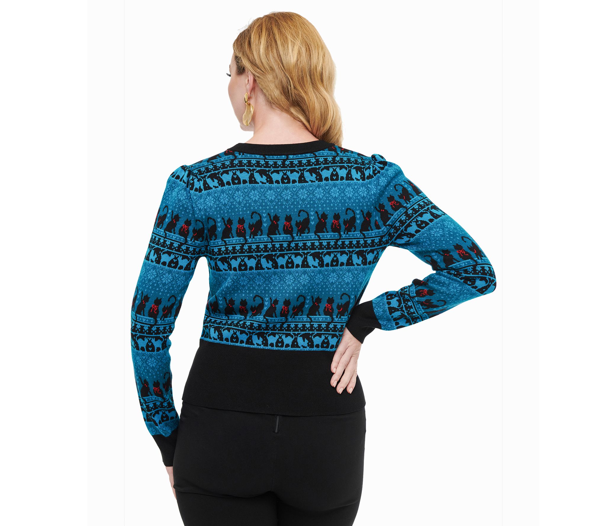 Unique Vintage 1950s Novelty Print Sweater - QVC.com
