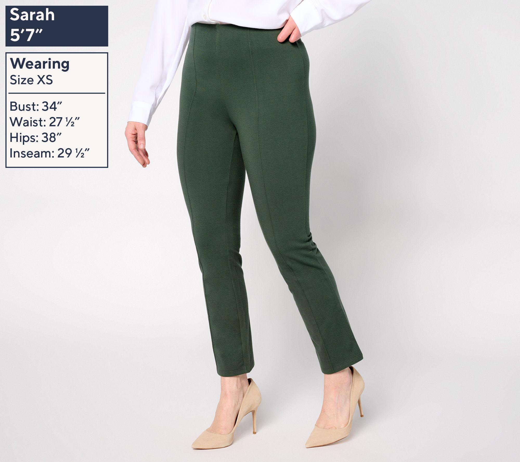 "As Is" Women with Control Petite Ankle 86/14 Baby Bell Pants - QVC.com