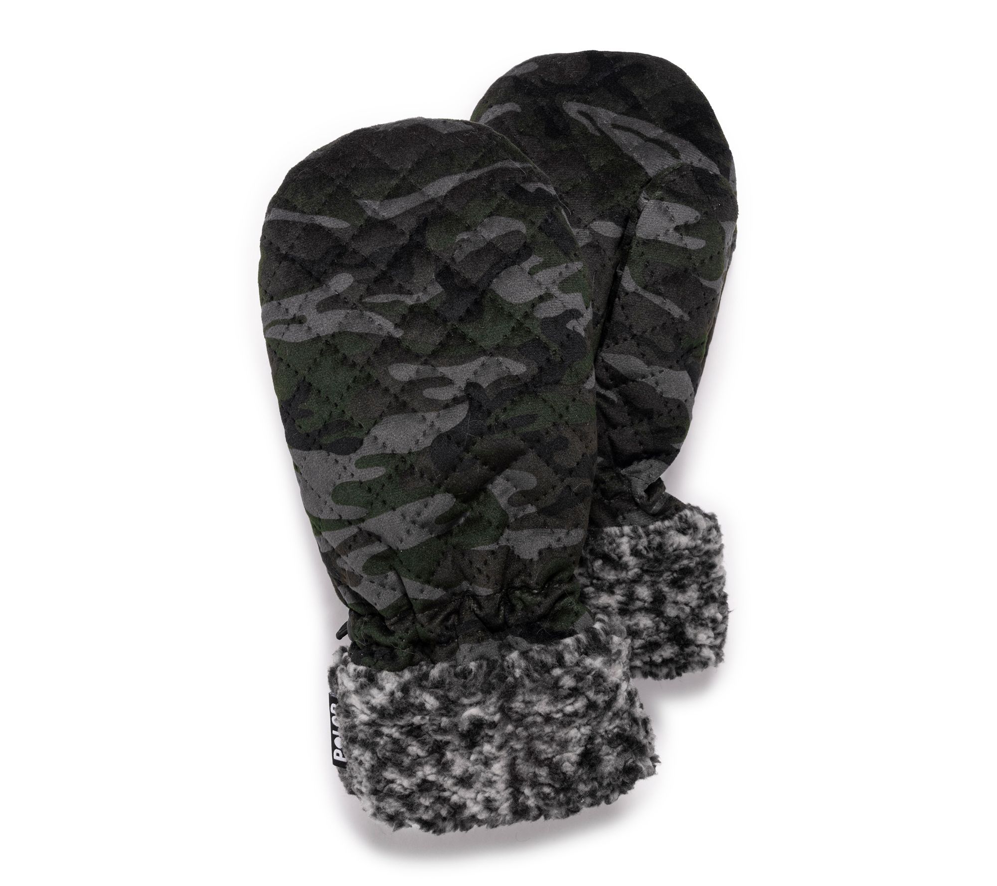 MUK LUKS Women's Quilted Frosted Sherpa Mittens - QVC.com