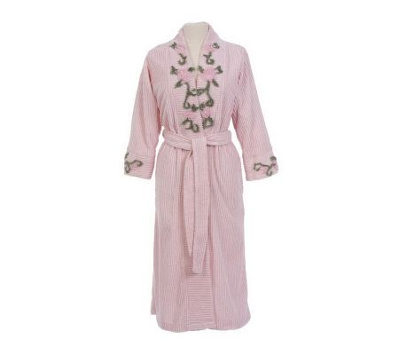 Stan Herman 48" Ultra Chenille Wrap Robe with Overlay Designs - QVC.com