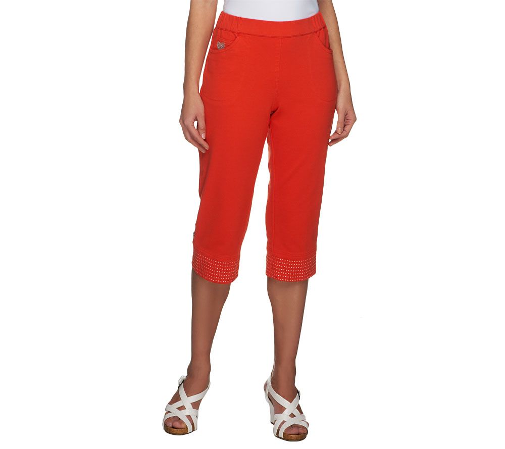 Quacker Factory DreamJeannes Convertible Capris with Rhinestones - QVC.com