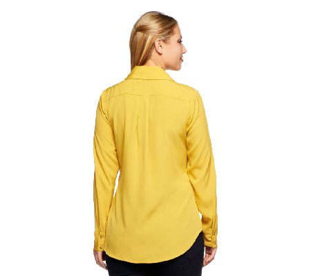 Kris Jenner Kollection Long Sleeve Blouse with Stud Detail - QVC.com