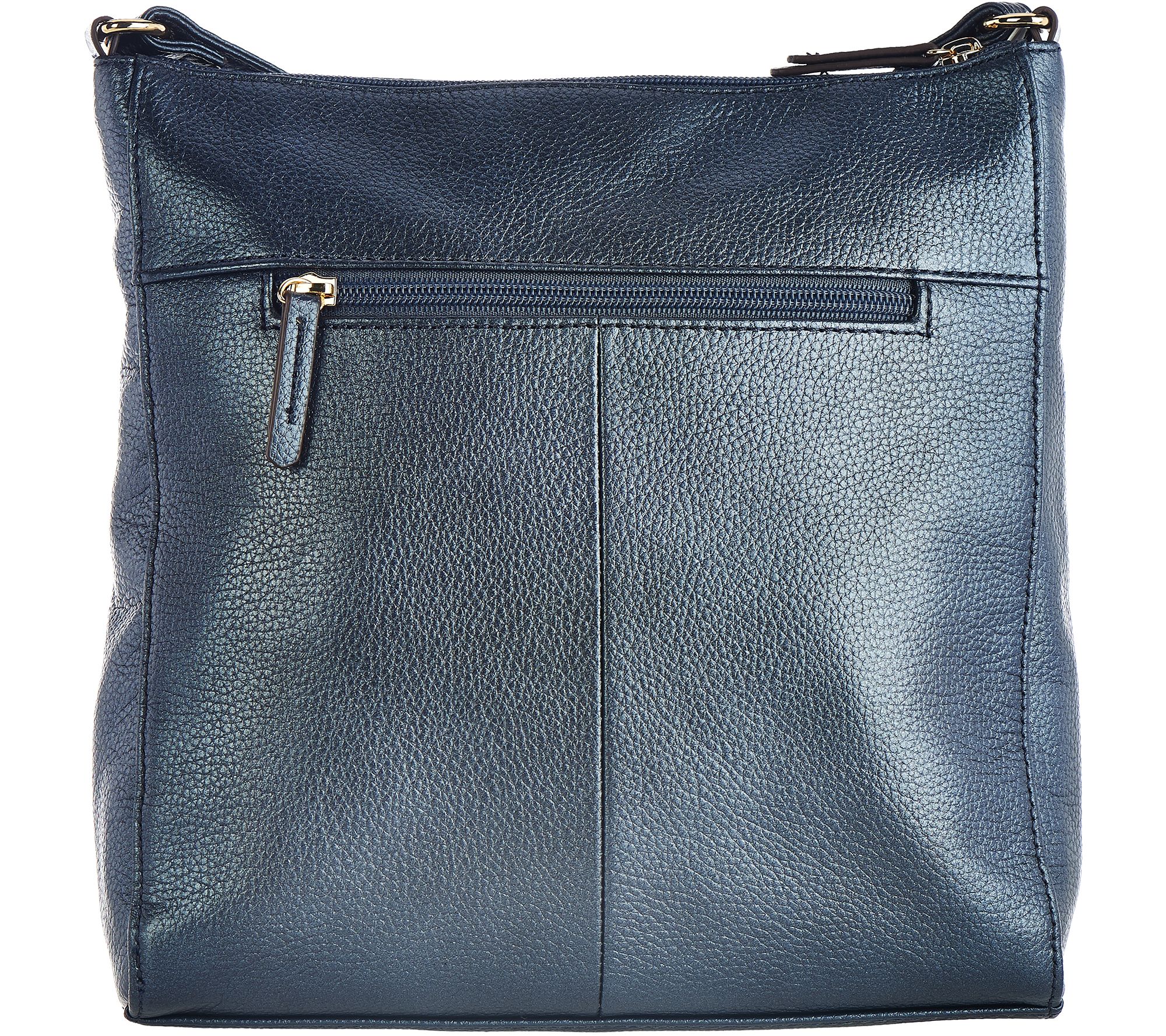 "As Is" Tignanello Pebble Leather RFID Crossbody w/Buckle Detail - QVC.com