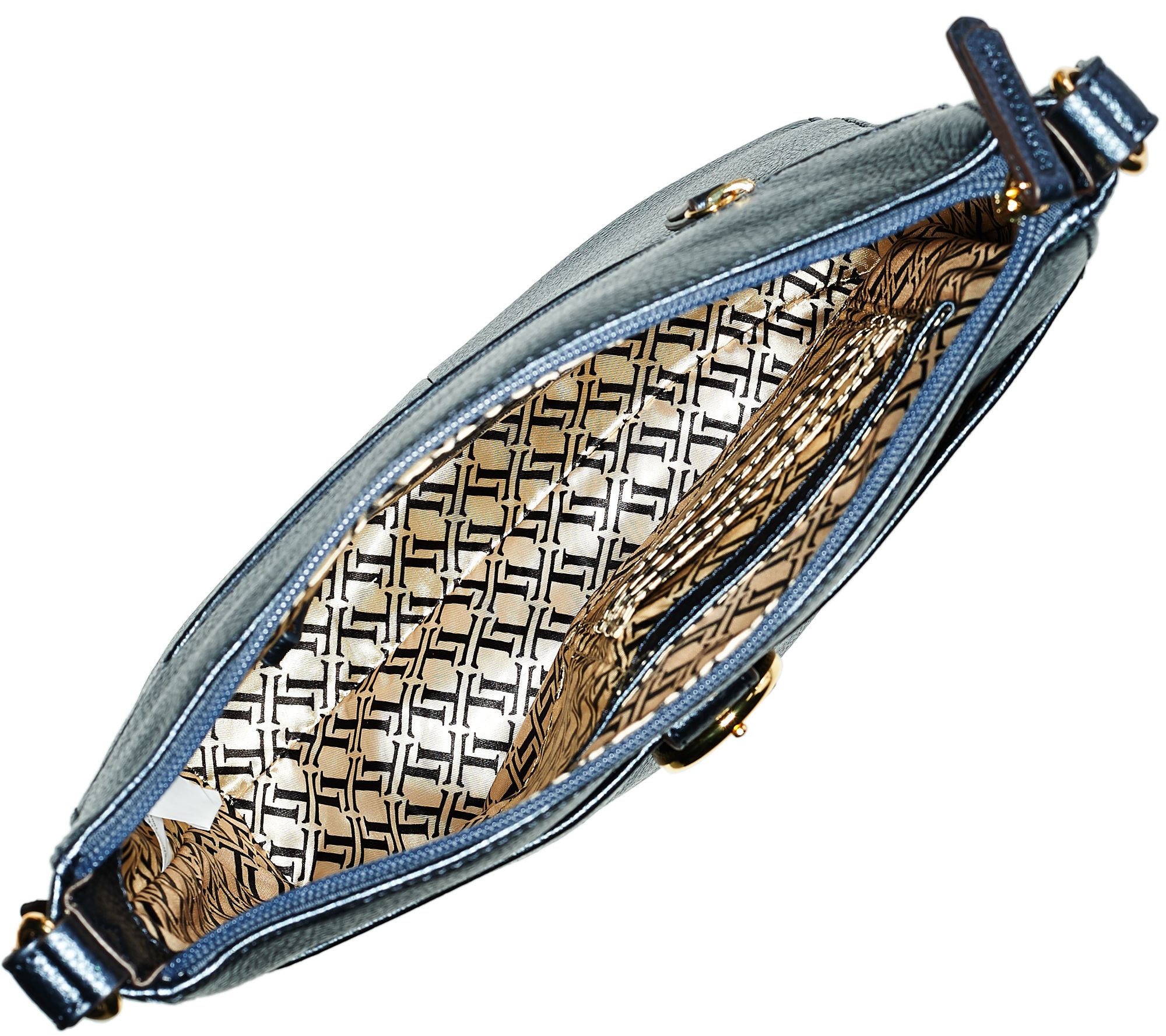 "As Is" Tignanello Pebble Leather RFID Crossbody w/Buckle Detail - QVC.com