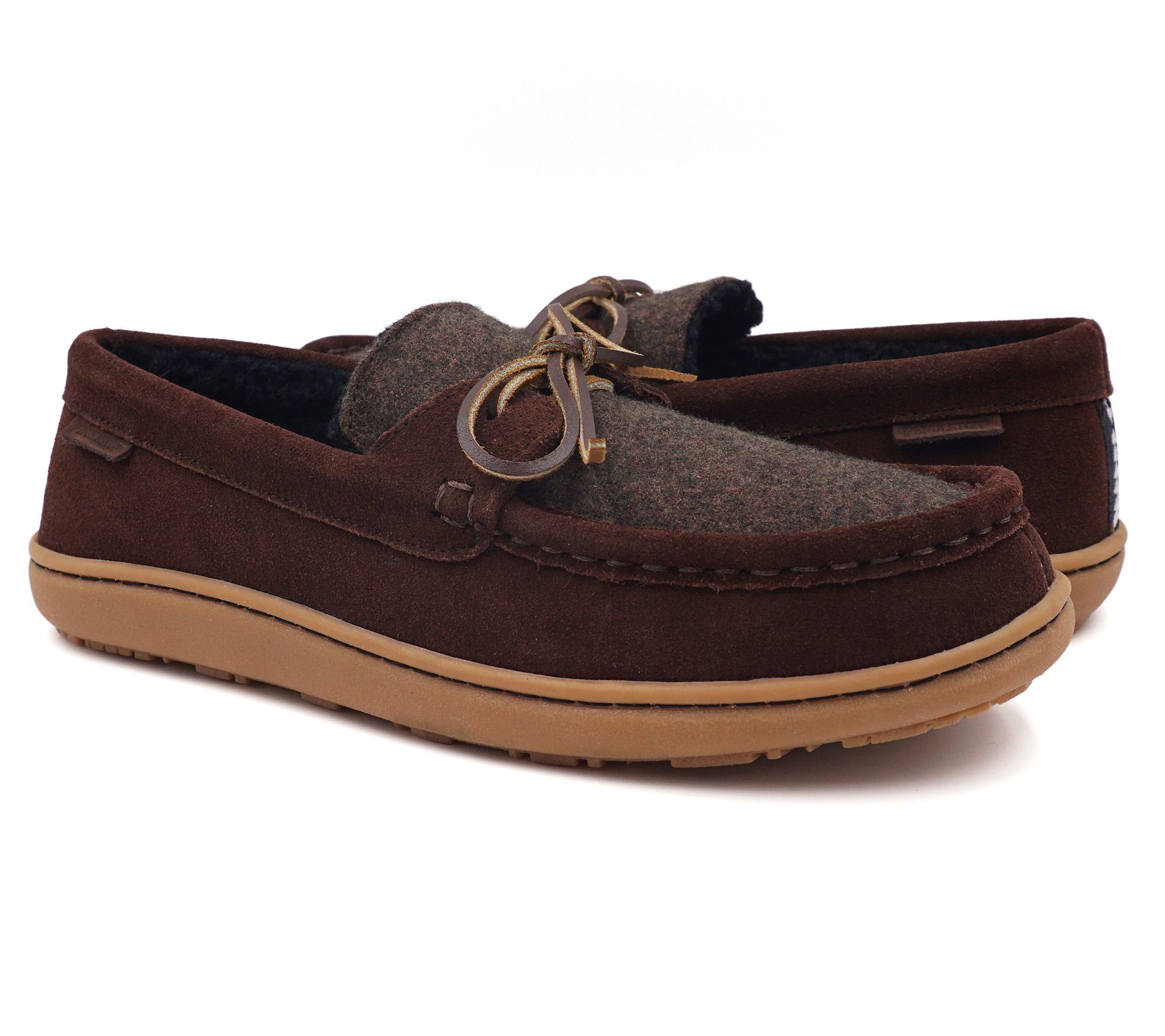 Pendleton Men's Suede And Wool Slippers - Rancho Moc - QVC.com
