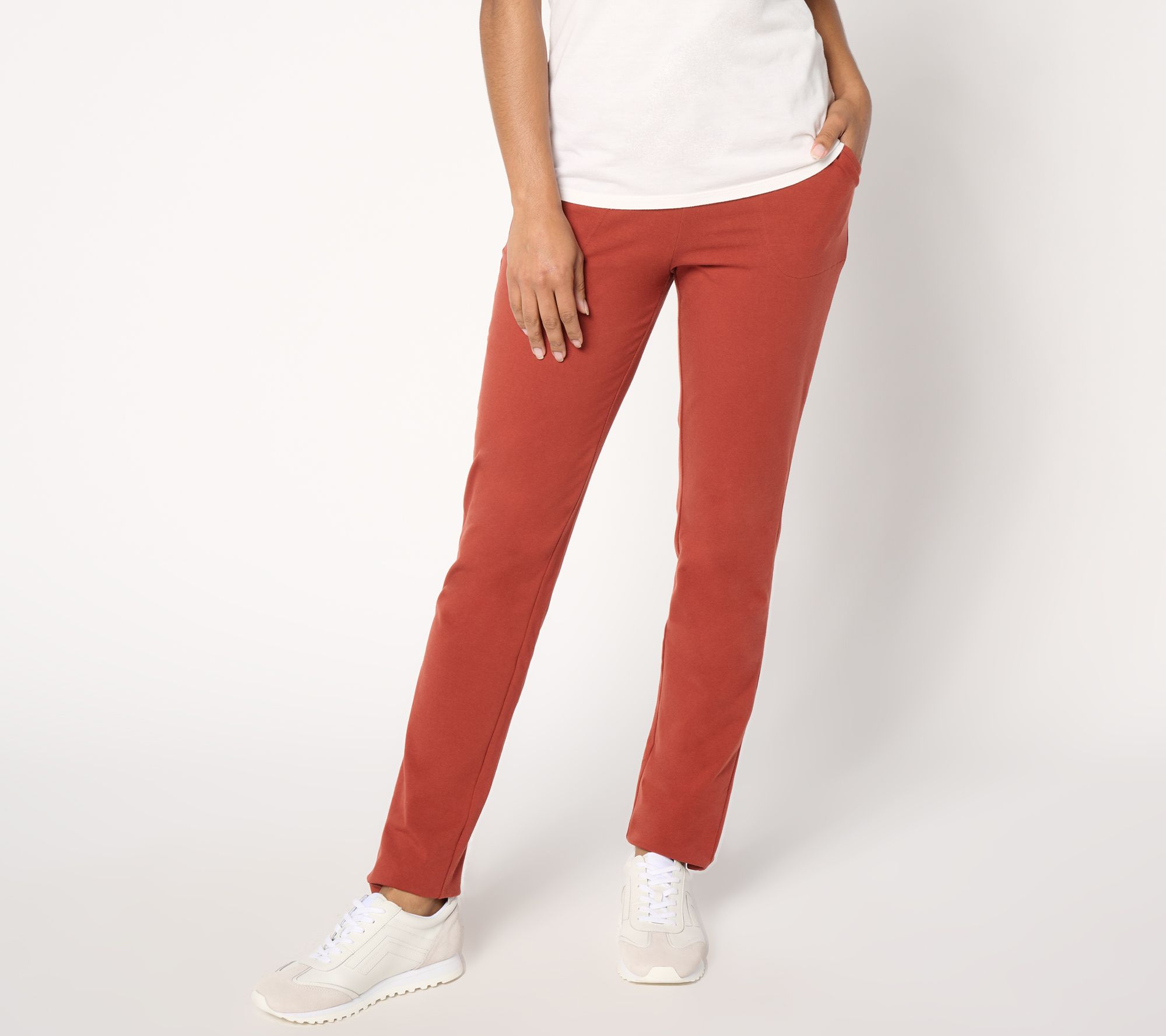 Denim & Co. Active Duo Stretch Slim-Straight Pants - QVC.com