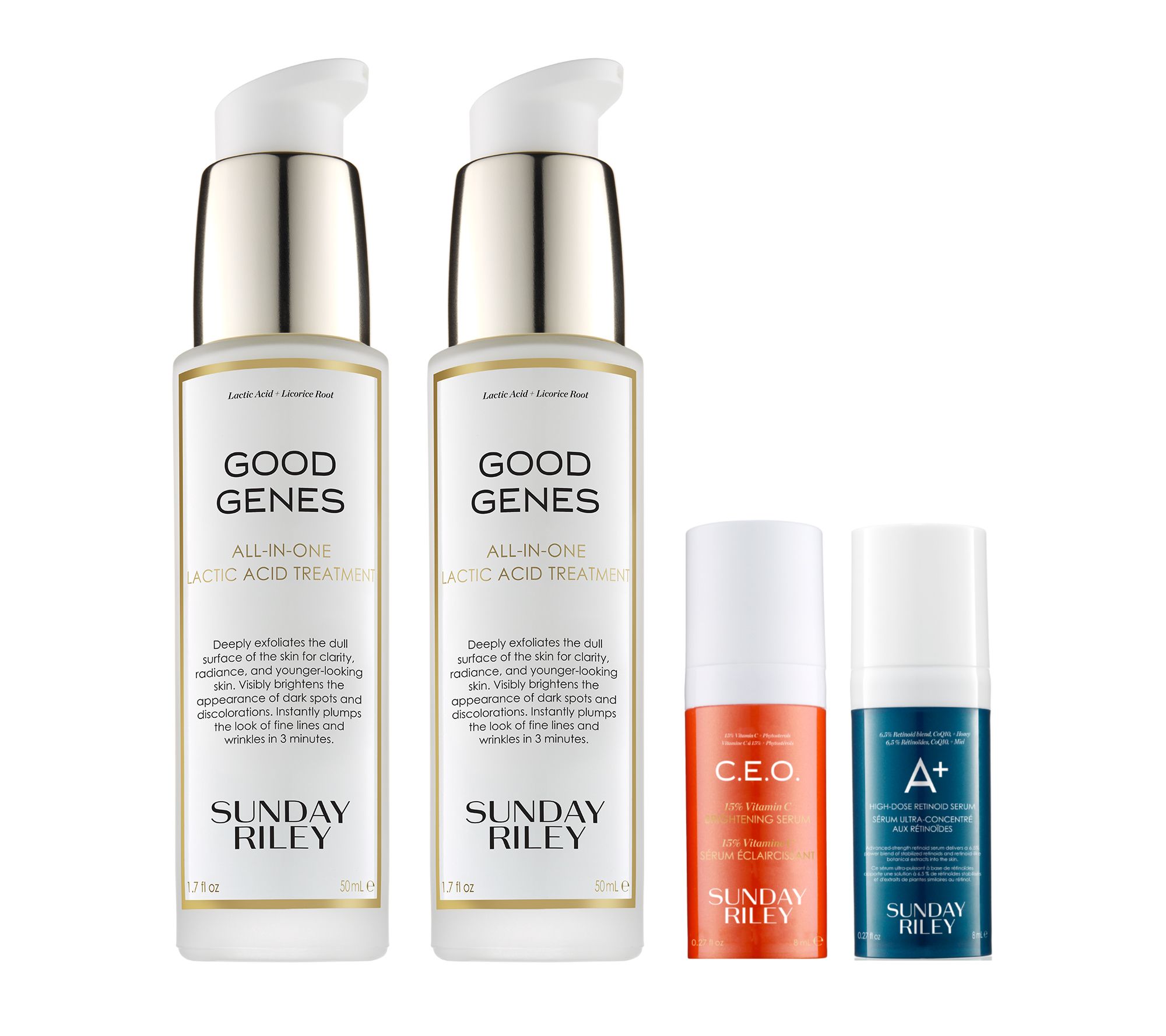 Sunday Riley SuperSize 1.7oz Good Genes Duo w/ 2pc Travel Items - QVC.com