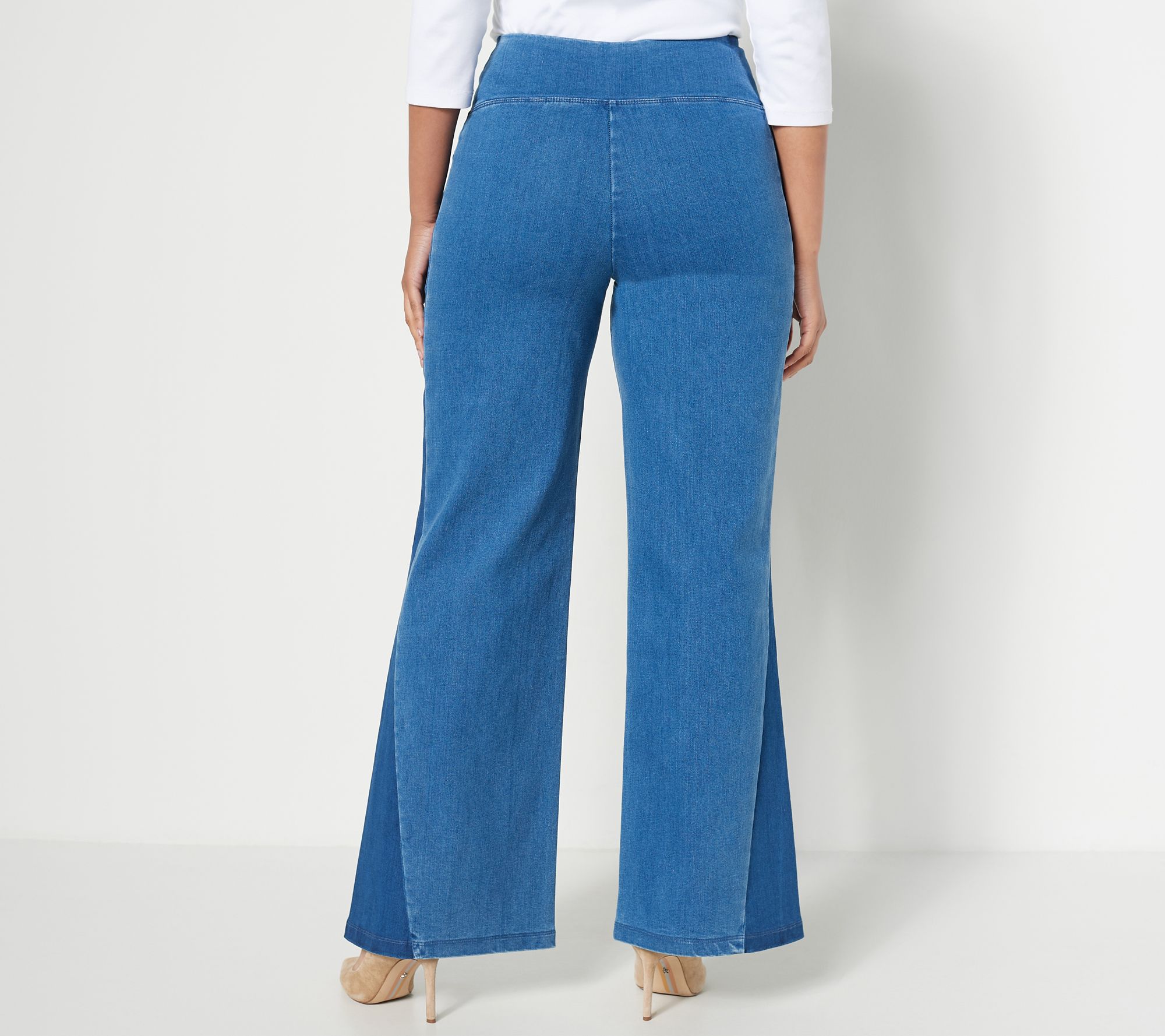 "As Is" Women with Control Tall My Wonder Denim Two Tone Pants - QVC.com