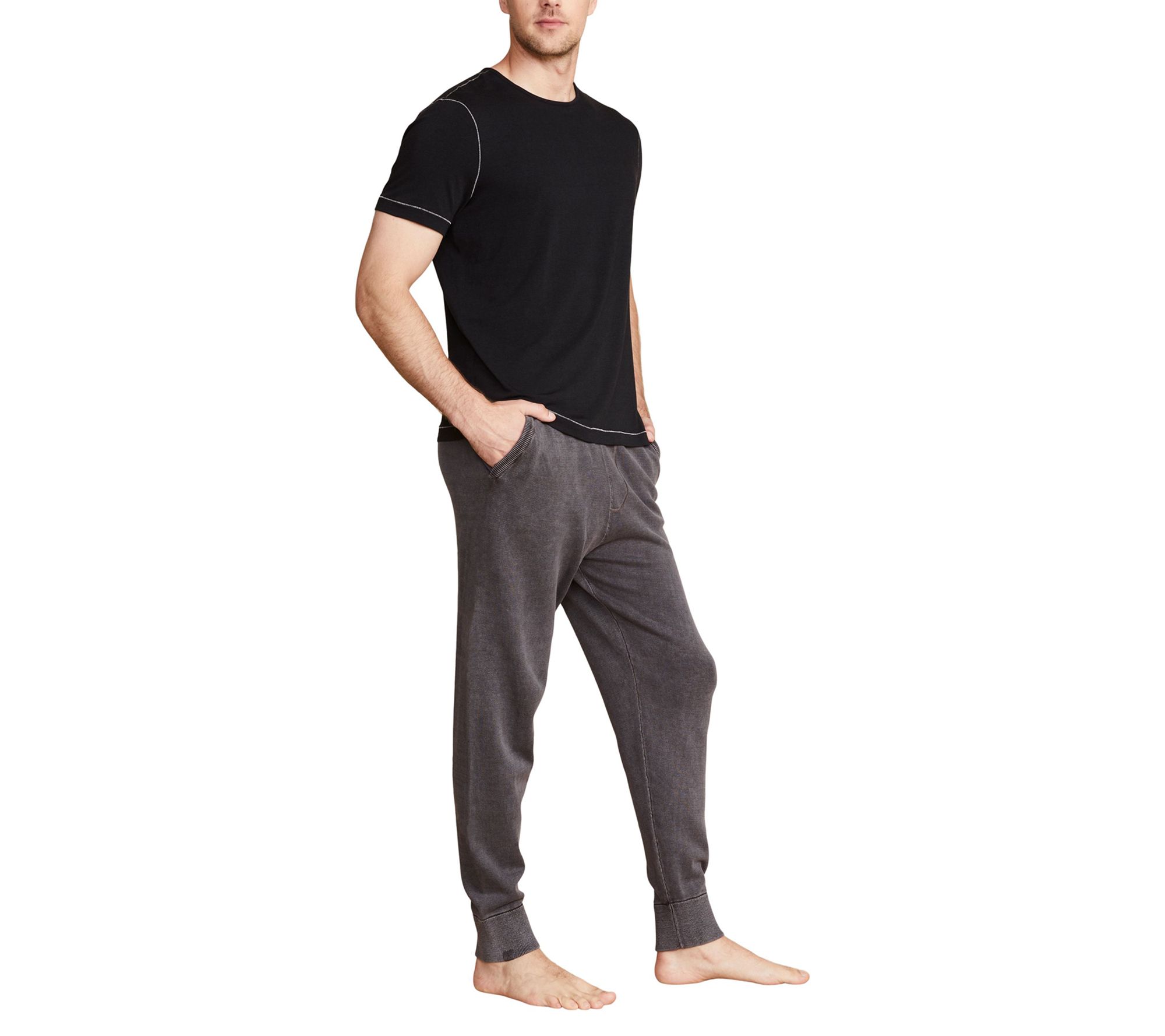 Barefoot Dreams Malibu Collection Men's Contrast Stitch Tee - QVC.com