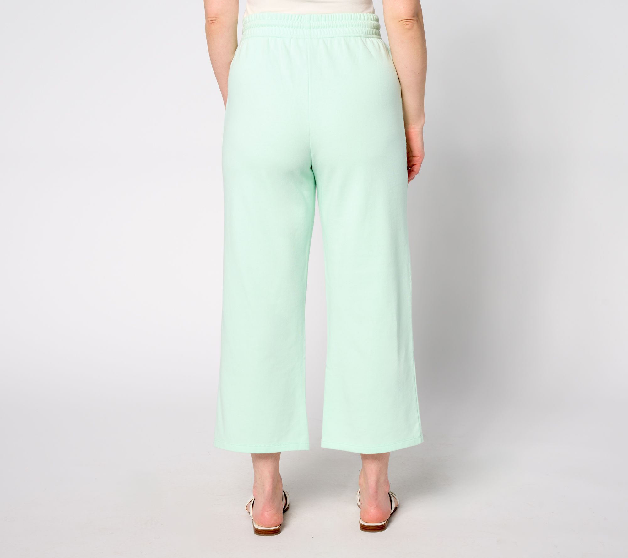 Belle Beach by Kim Gravel Regular Seaside Sweats Crop Pants - QVC.com