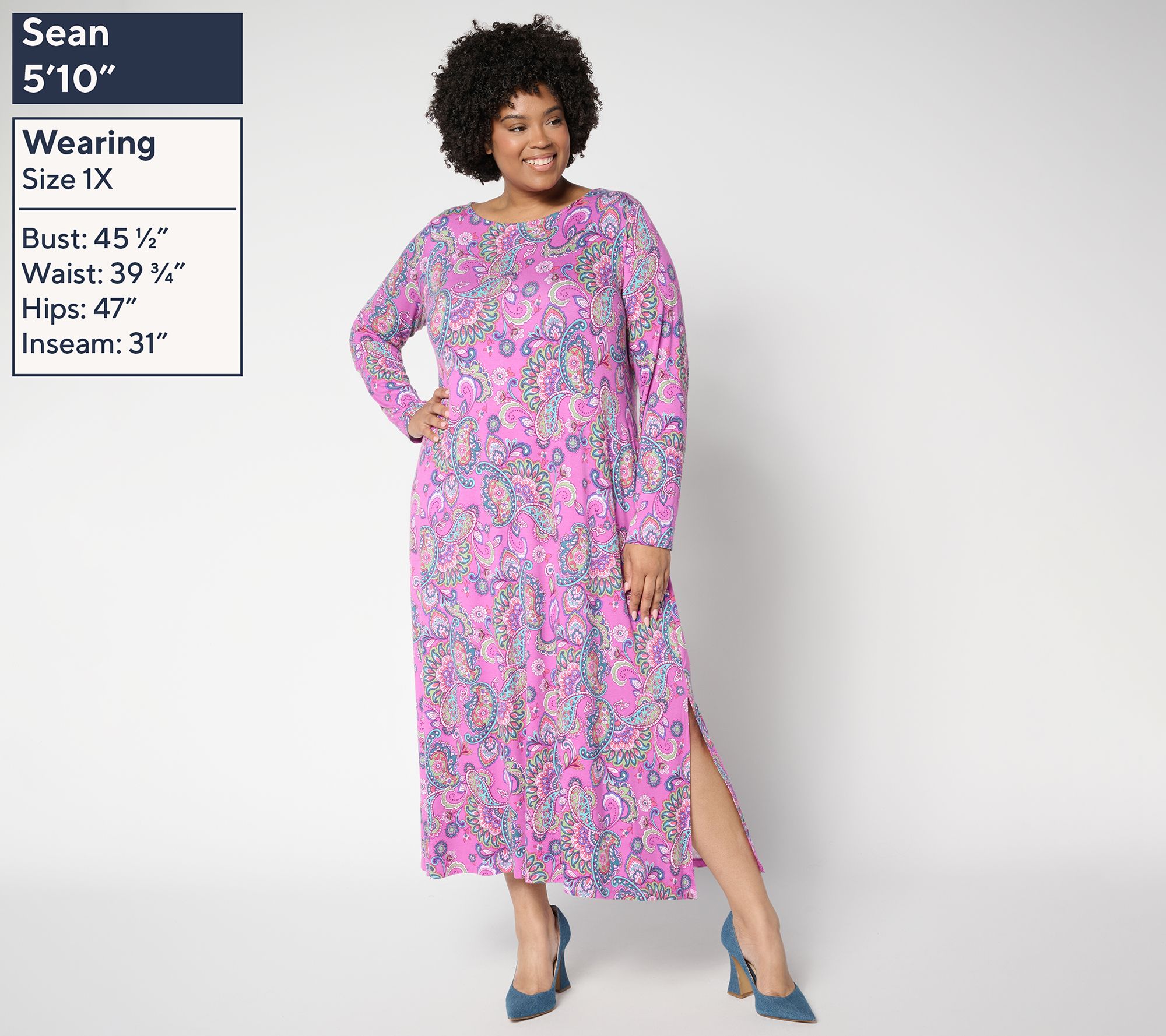 Belle Boho by Kim Gravel Regular Knit Paisley Chic Maxi Dress - QVC.com