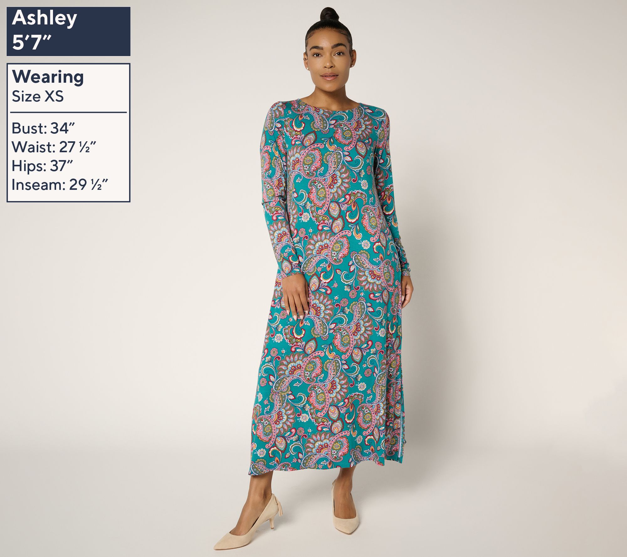 Belle Boho by Kim Gravel Regular Knit Paisley Chic Maxi Dress - QVC.com