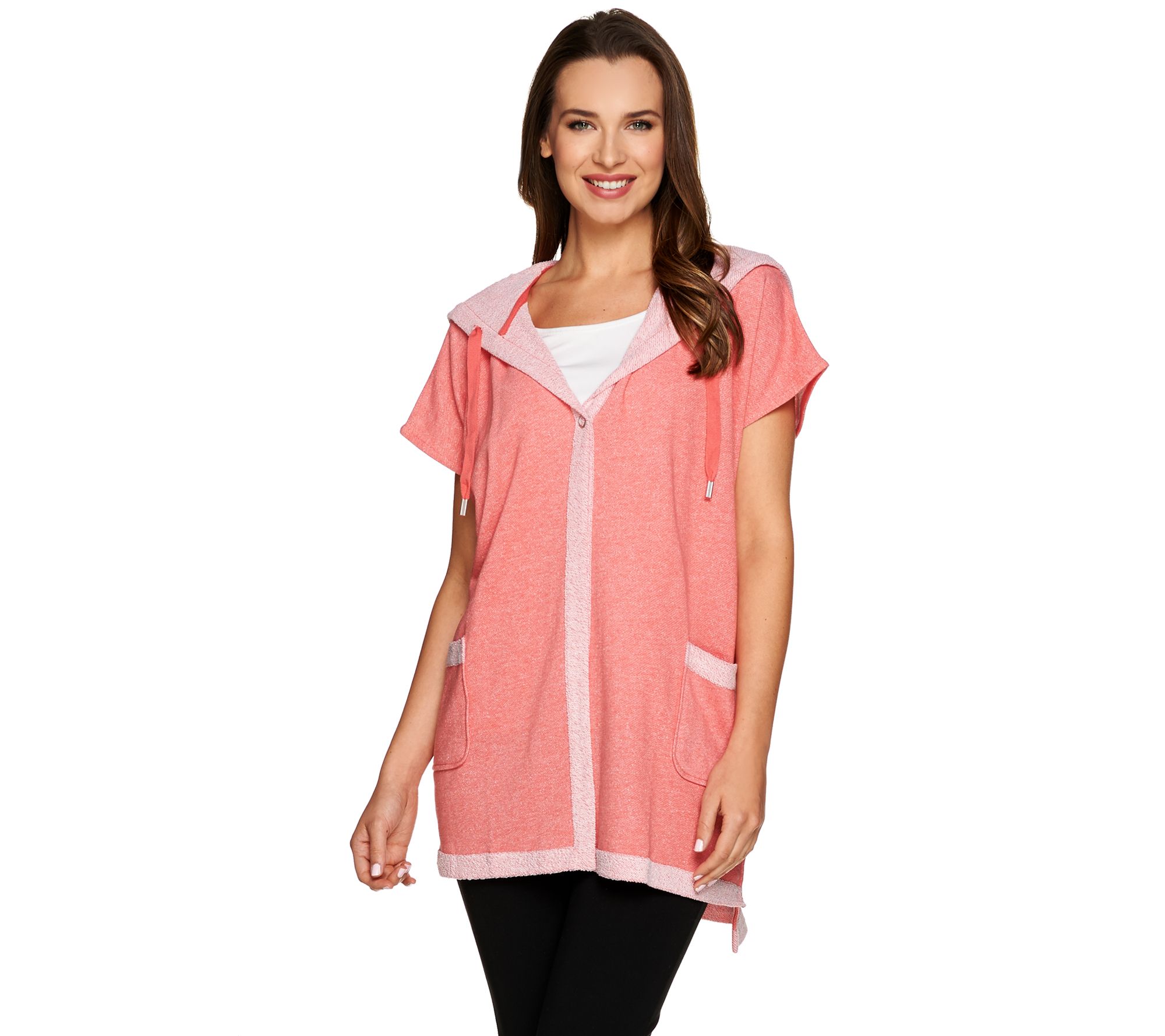 Stan Herman Fleck French Terry Hooded Poncho - QVC.com