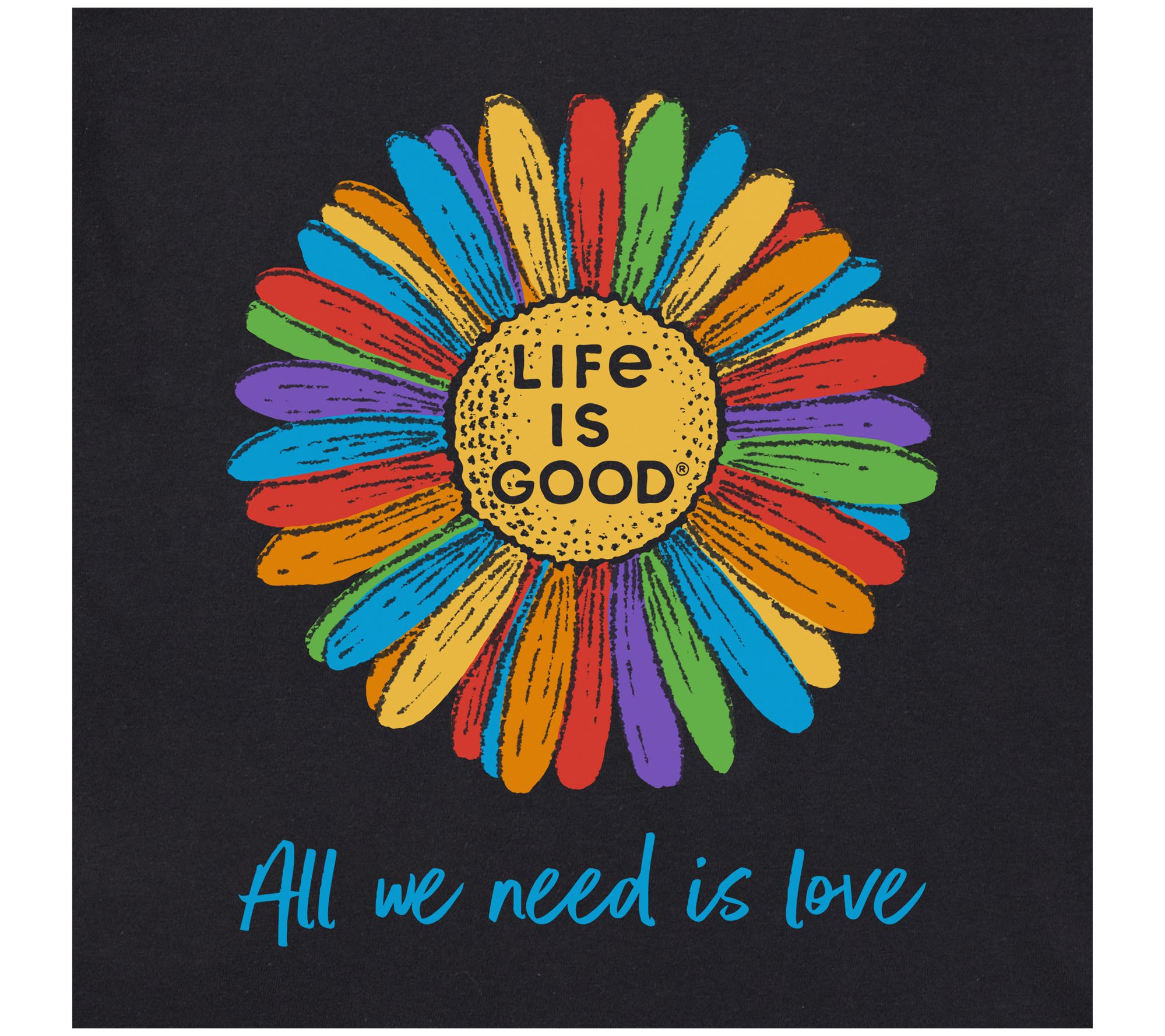 Life is Good Women's Rainbow Flower Crusher Tee - QVC.com