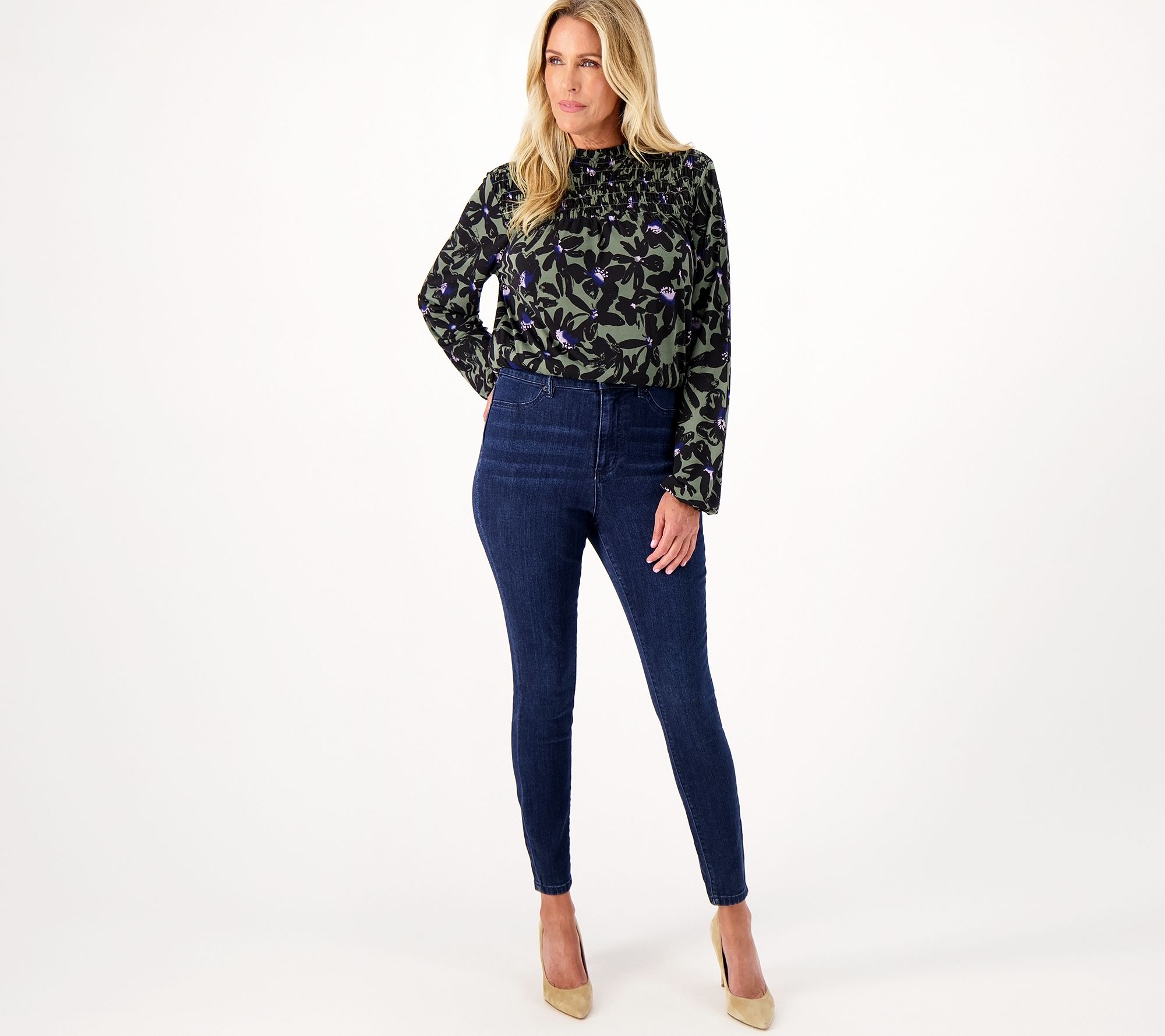 "As Is" Girl With Curves Petite High Waisted Indigo Skinny Jean - QVC.com